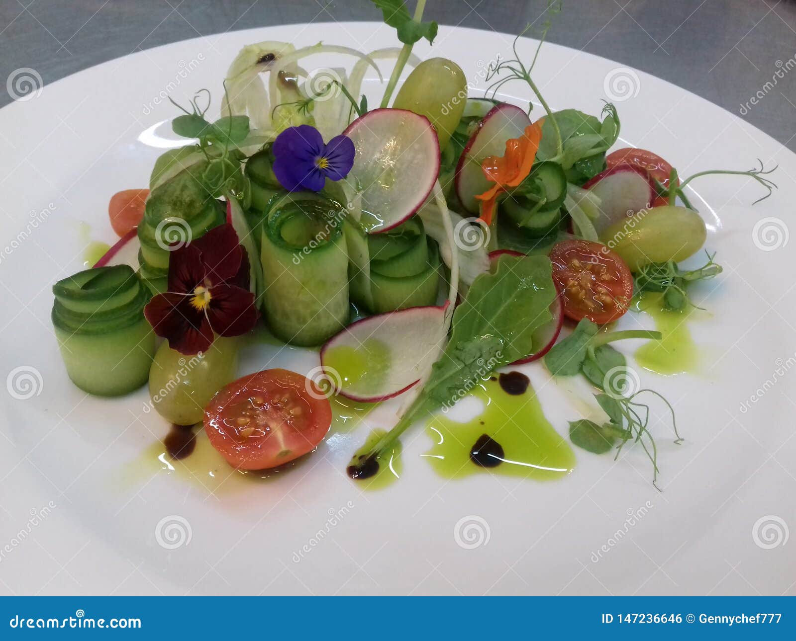 Beautiful Plating for Summer Salad Stock Photo - Image of gastronomy ...