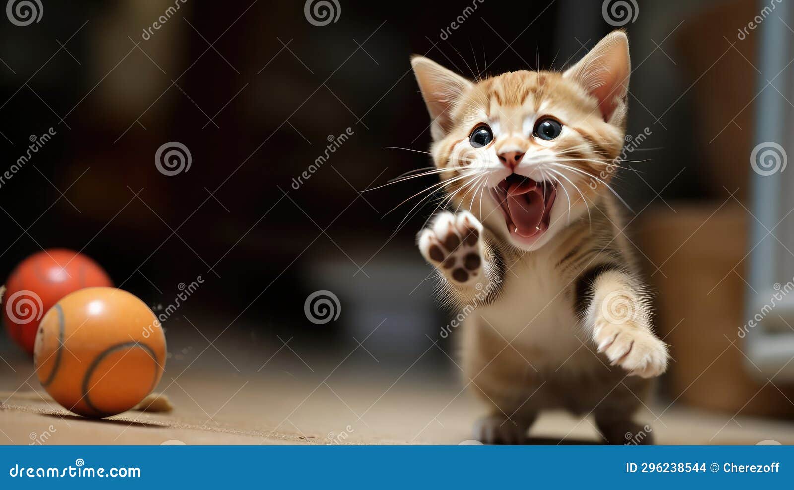 Beautiful playing kitten stock photo. Image of kitty - 296238544