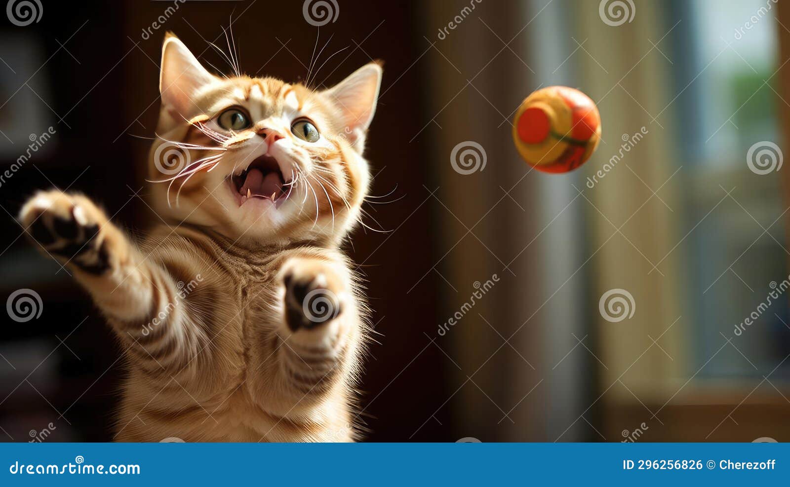 Beautiful playing kitten stock photo. Image of young - 296256826