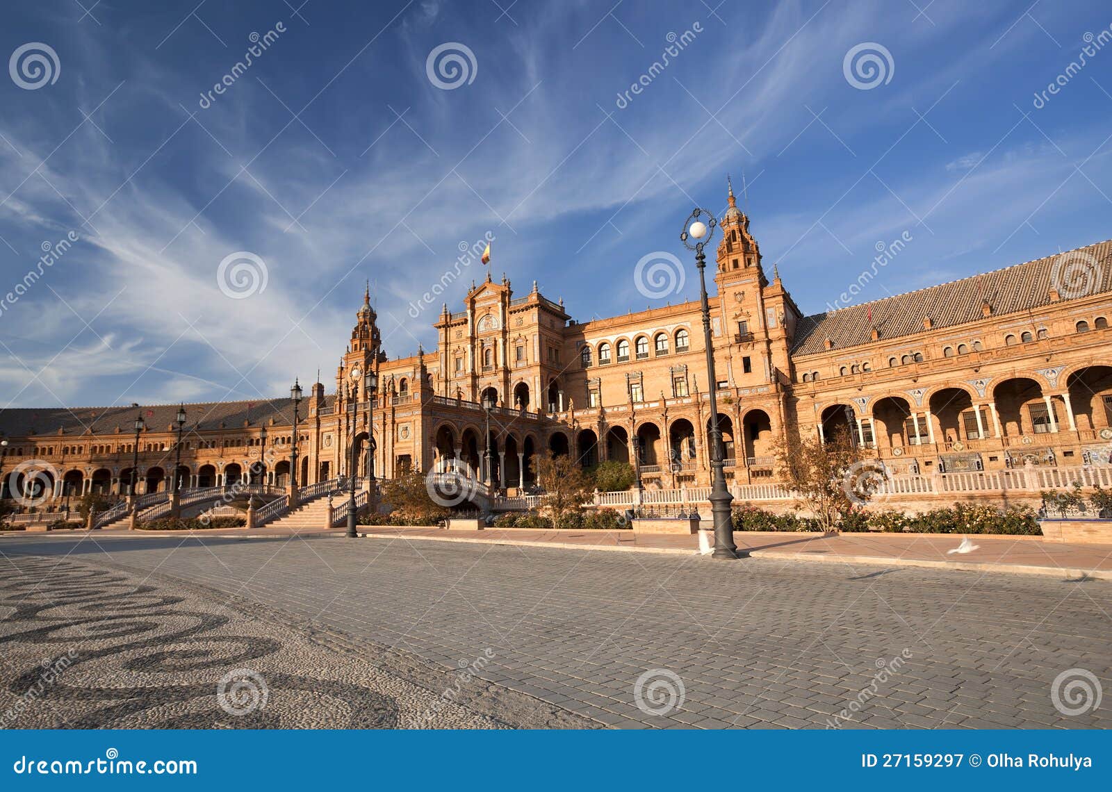 Beautiful Plaza De Espana in Sevilla Stock Image - Image of spanish ...