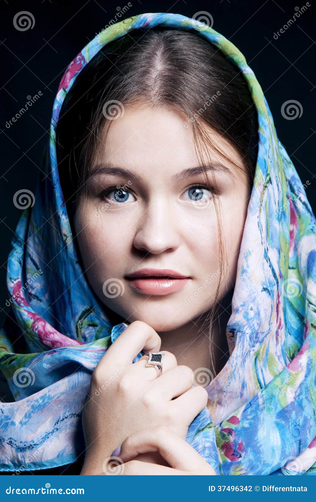 Beautiful Plump Young Woman with a Shawl Stock Photo - Image of nice ...