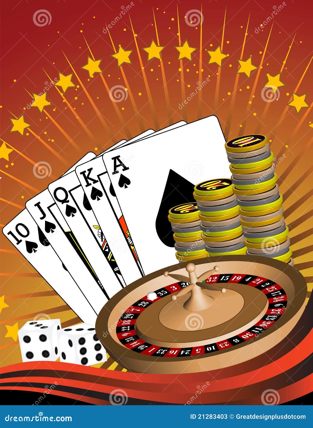 Beautiful Poker Themed Image! Stock Illustration - Illustration of dice ...