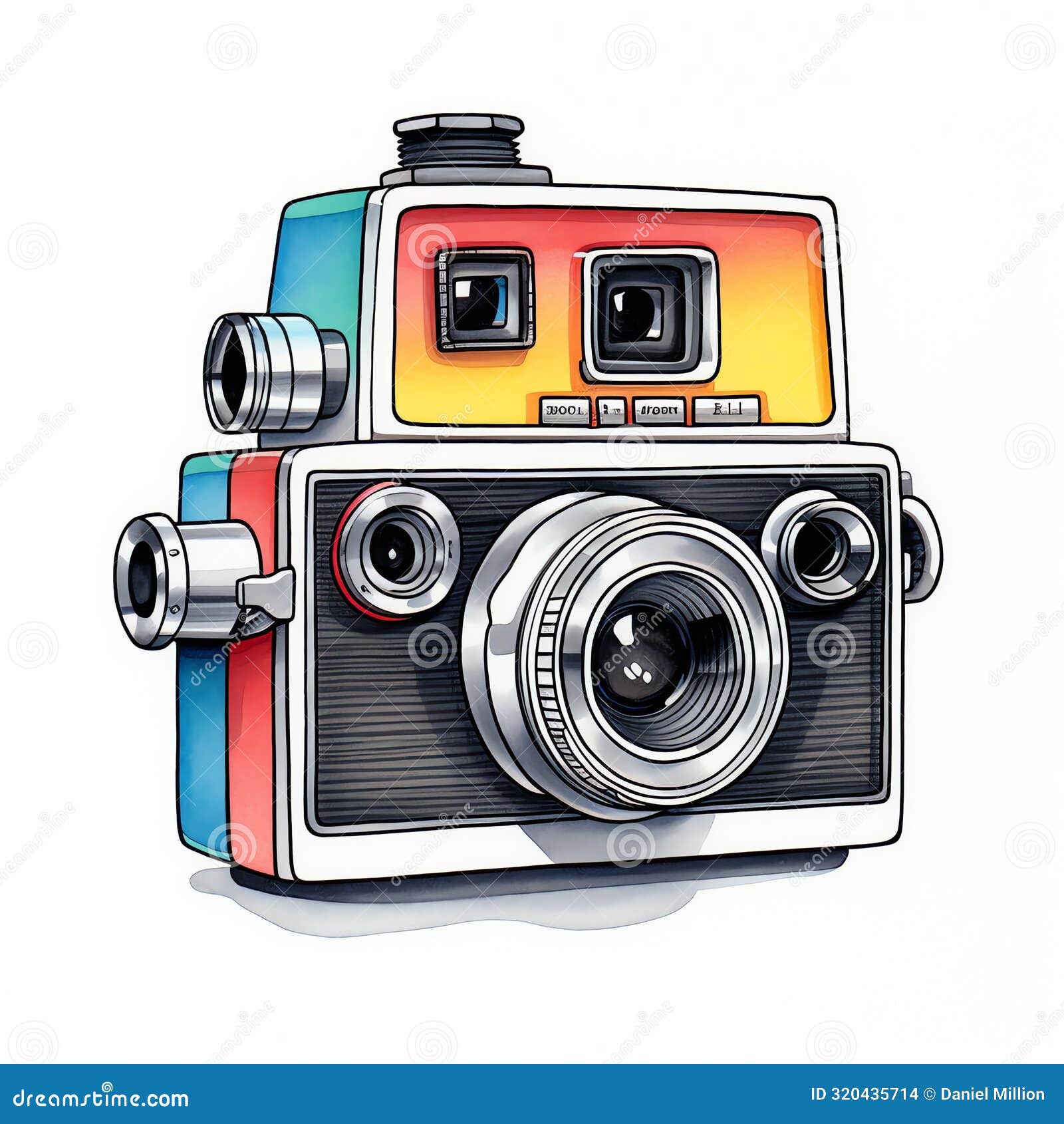 Beautiful Polaroid Camera Clipart Illustration Royalty-Free Cartoon ...