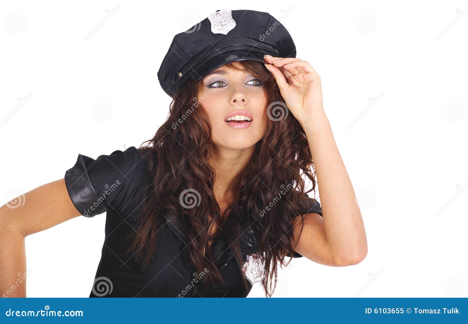 Beautiful police girl stock image. Image of brunette, adult - 6103655