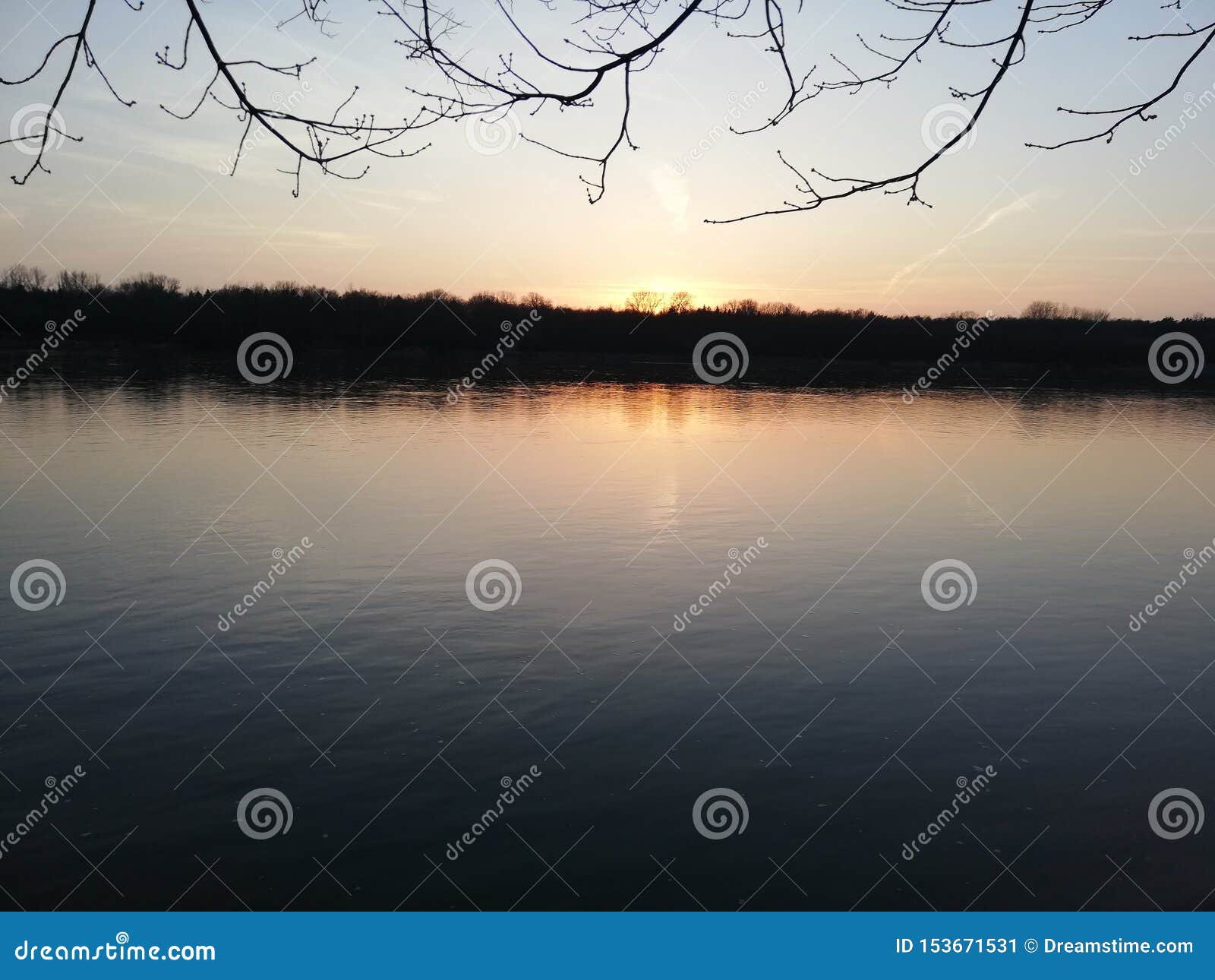 Beautiful Polish River at Sunset. Stock Image - Image of river ...