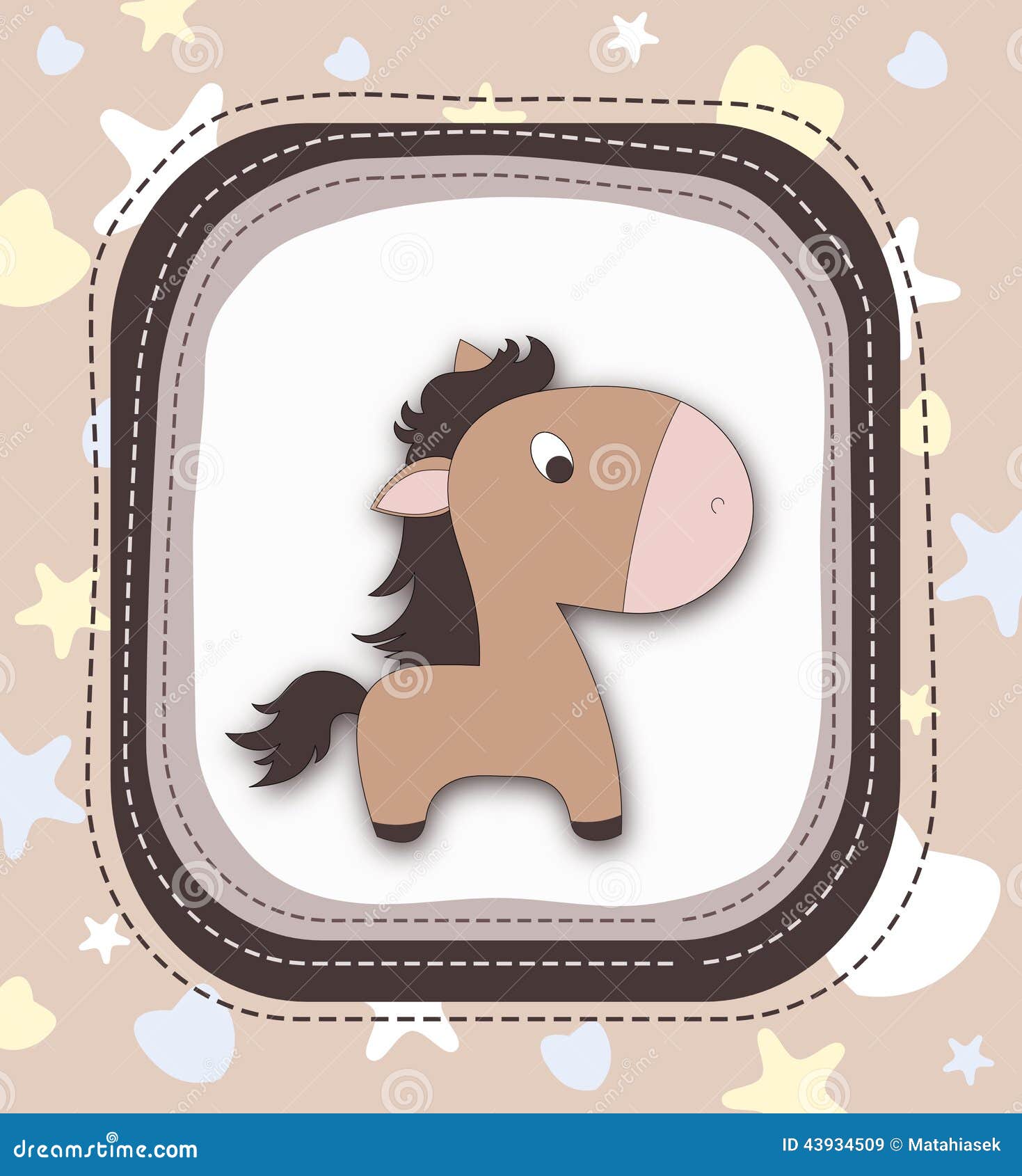 Beautiful Pony Character In Frame Stock Image | CartoonDealer.com #43934509