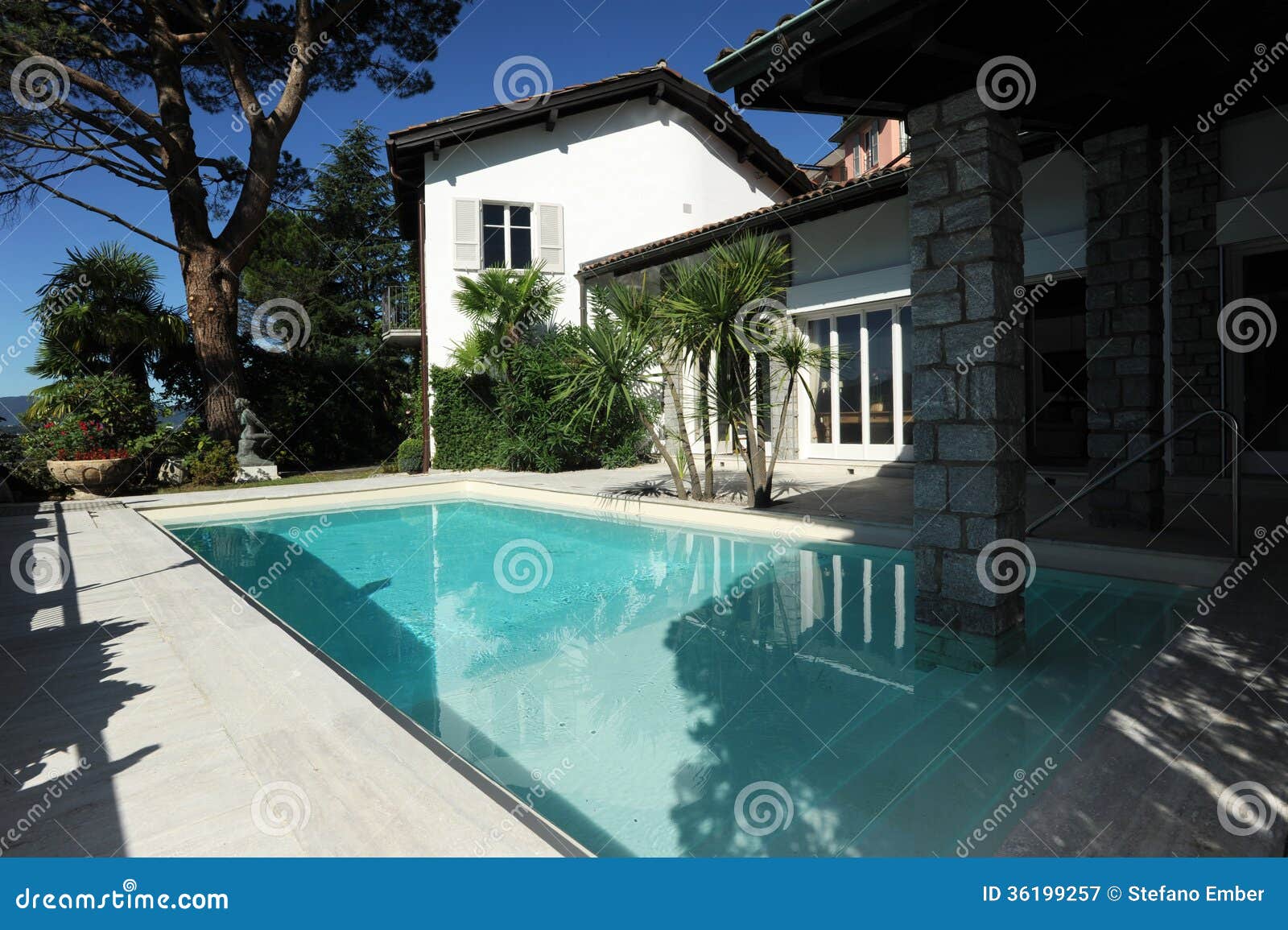 Beautiful Pool at a House of Lugano Stock Image - Image of pool, summer ...