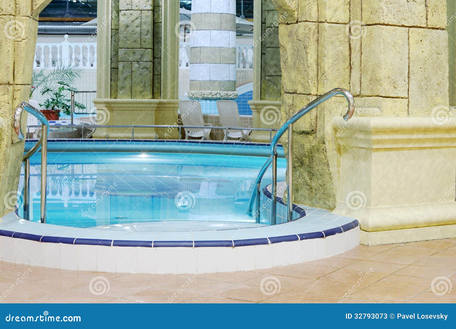 Pool With Pure Blue Water Background. Top View Of Swimming Pool And ...