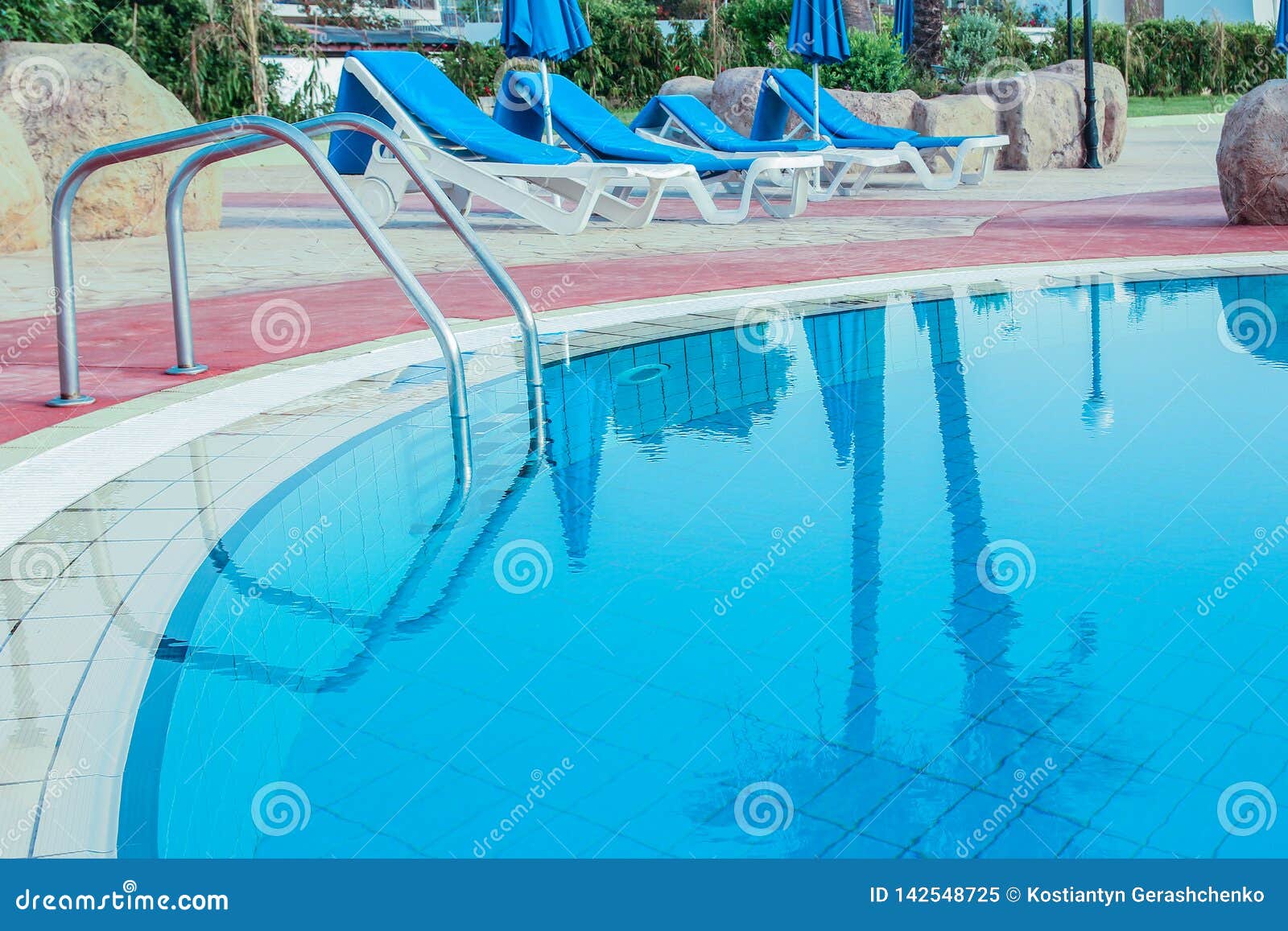 A Beautiful Pool with Steps Near the Sea on Nature Background Stock ...