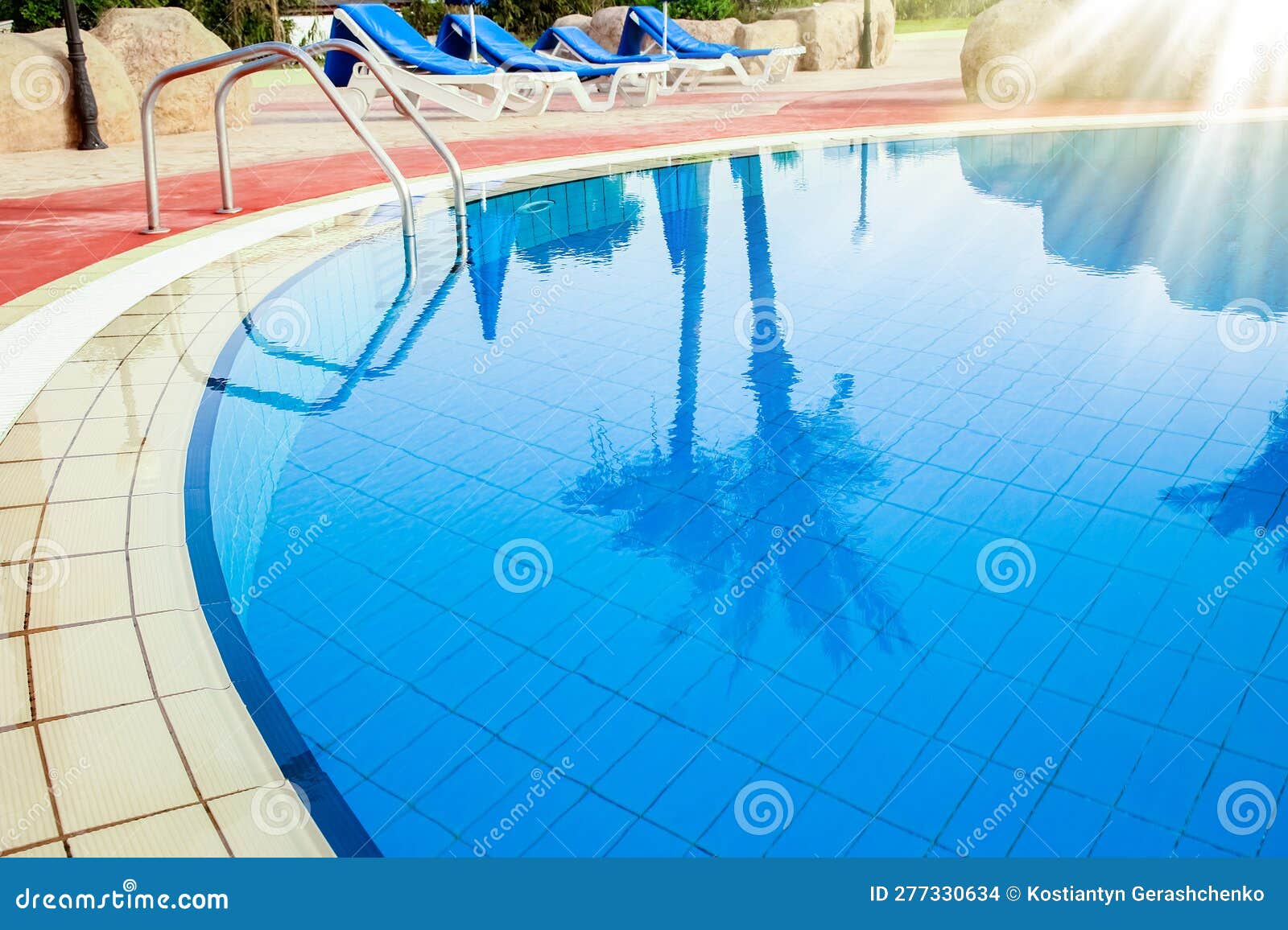 Beautiful Pool with Steps Near the Sea on Nature Background Stock Photo ...