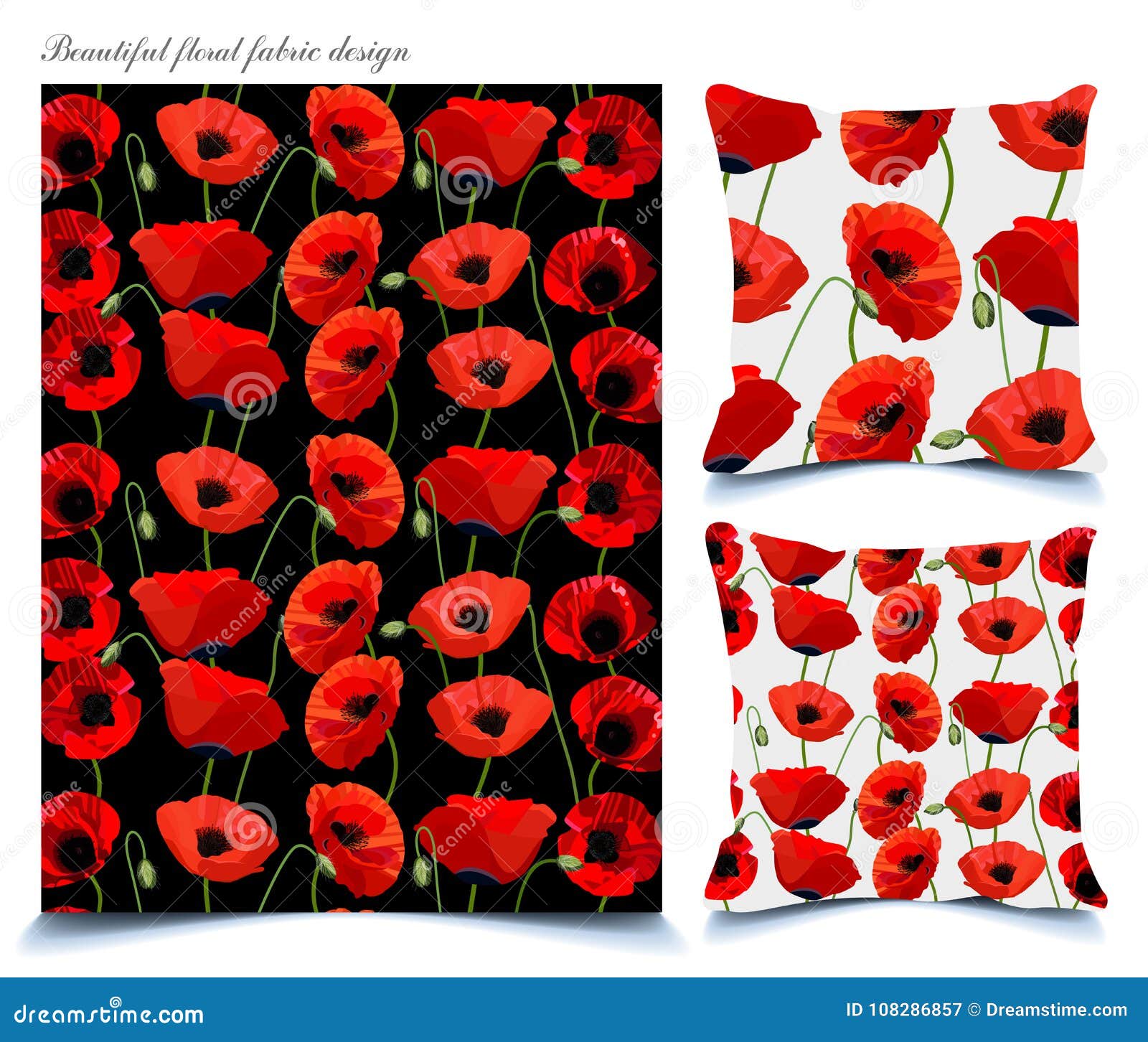 Beautiful Poppy Floral Pattern for Fabrics Stock Vector - Illustration ...