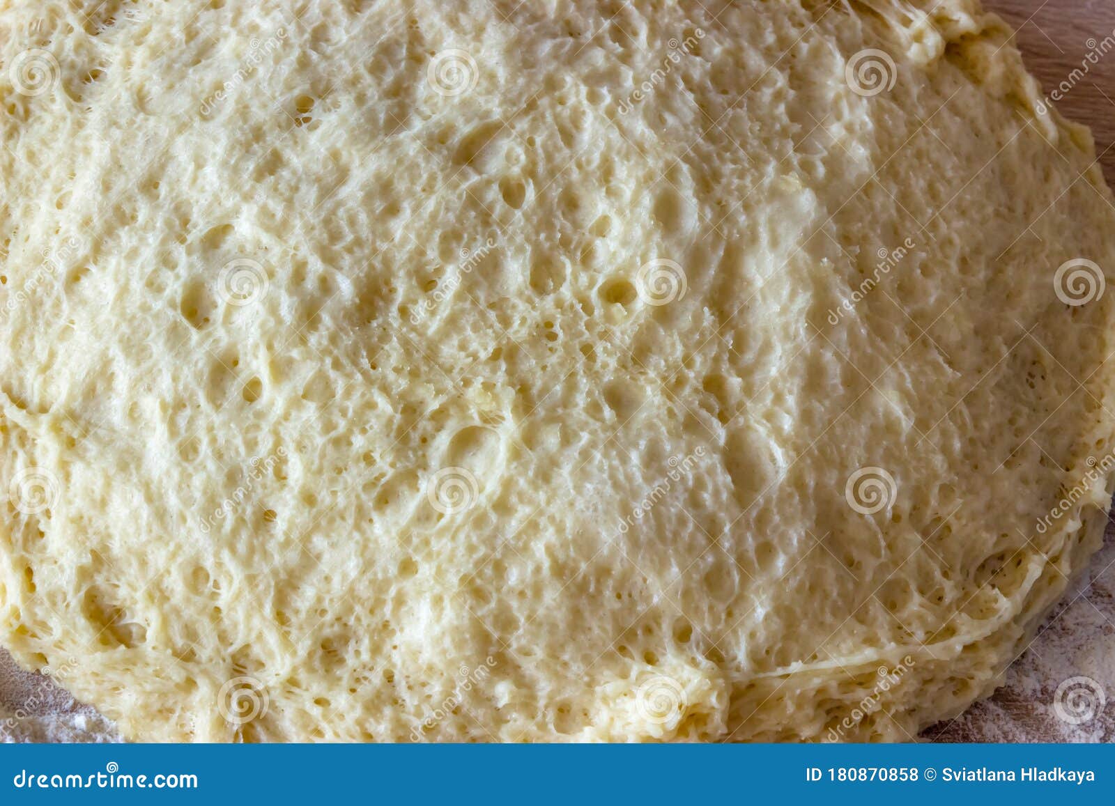 Beautiful Porous Structure of the Approached Yeast Dough. Stock Photo ...