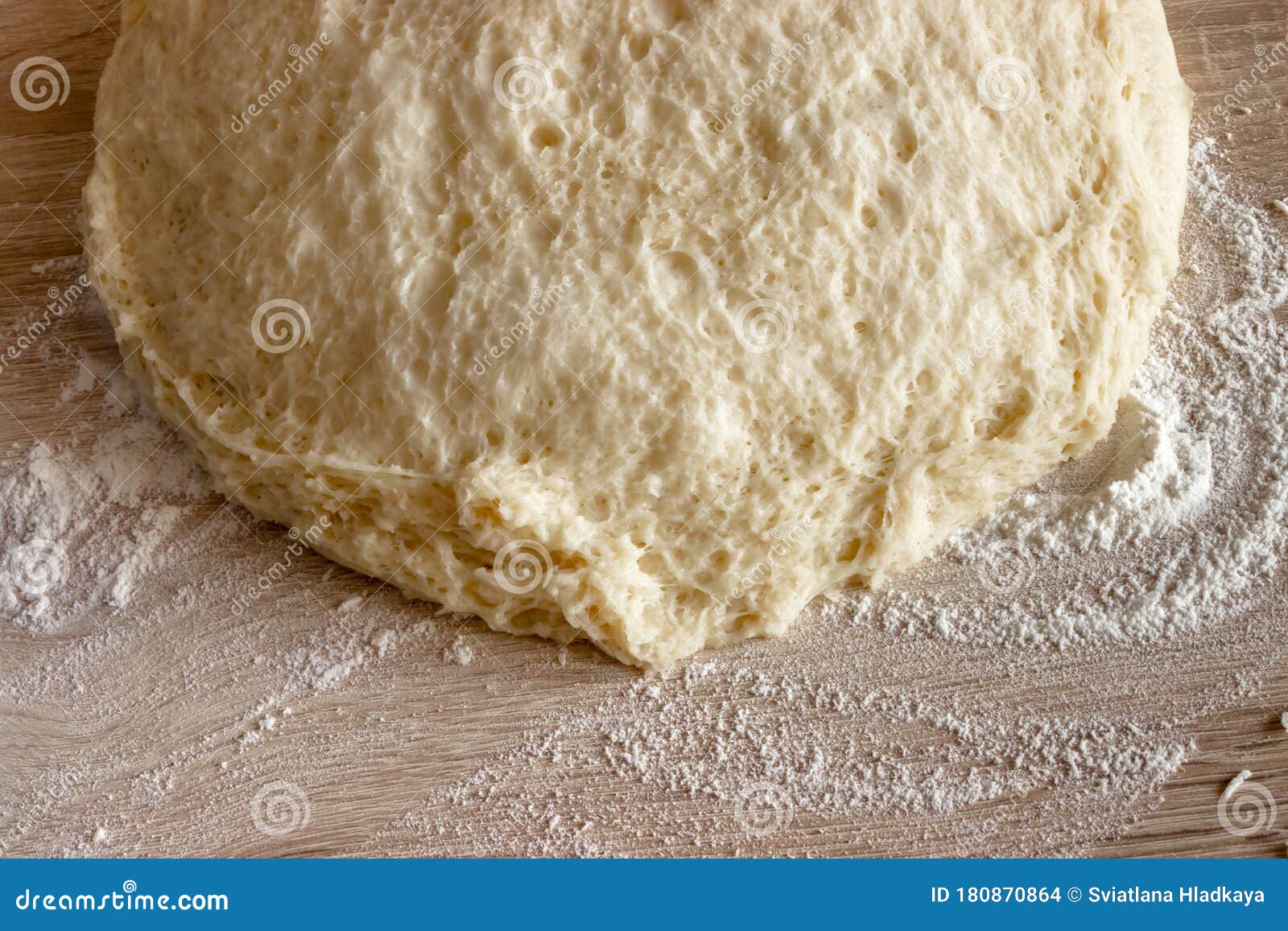 Beautiful Porous Structure of the Approached Yeast Dough. Stock Photo ...