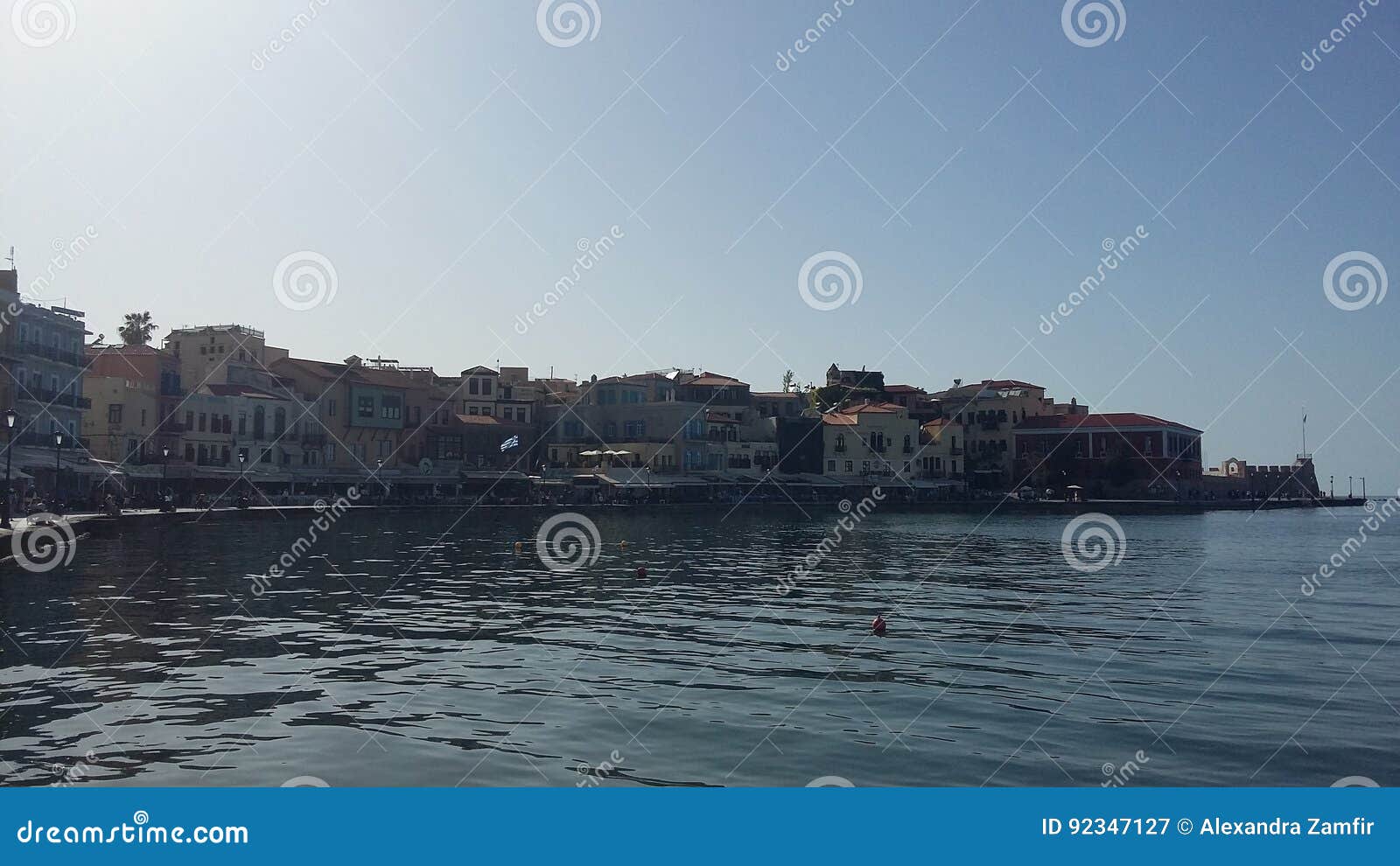 The Beautiful Port of Chania in Crete, Greece. Stock Image - Image of ...