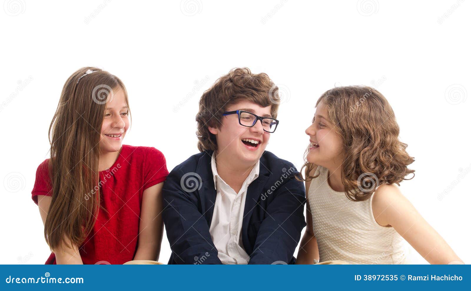 Beautiful Portrait of Brother and Two Sisters Stock Image - Image of ...