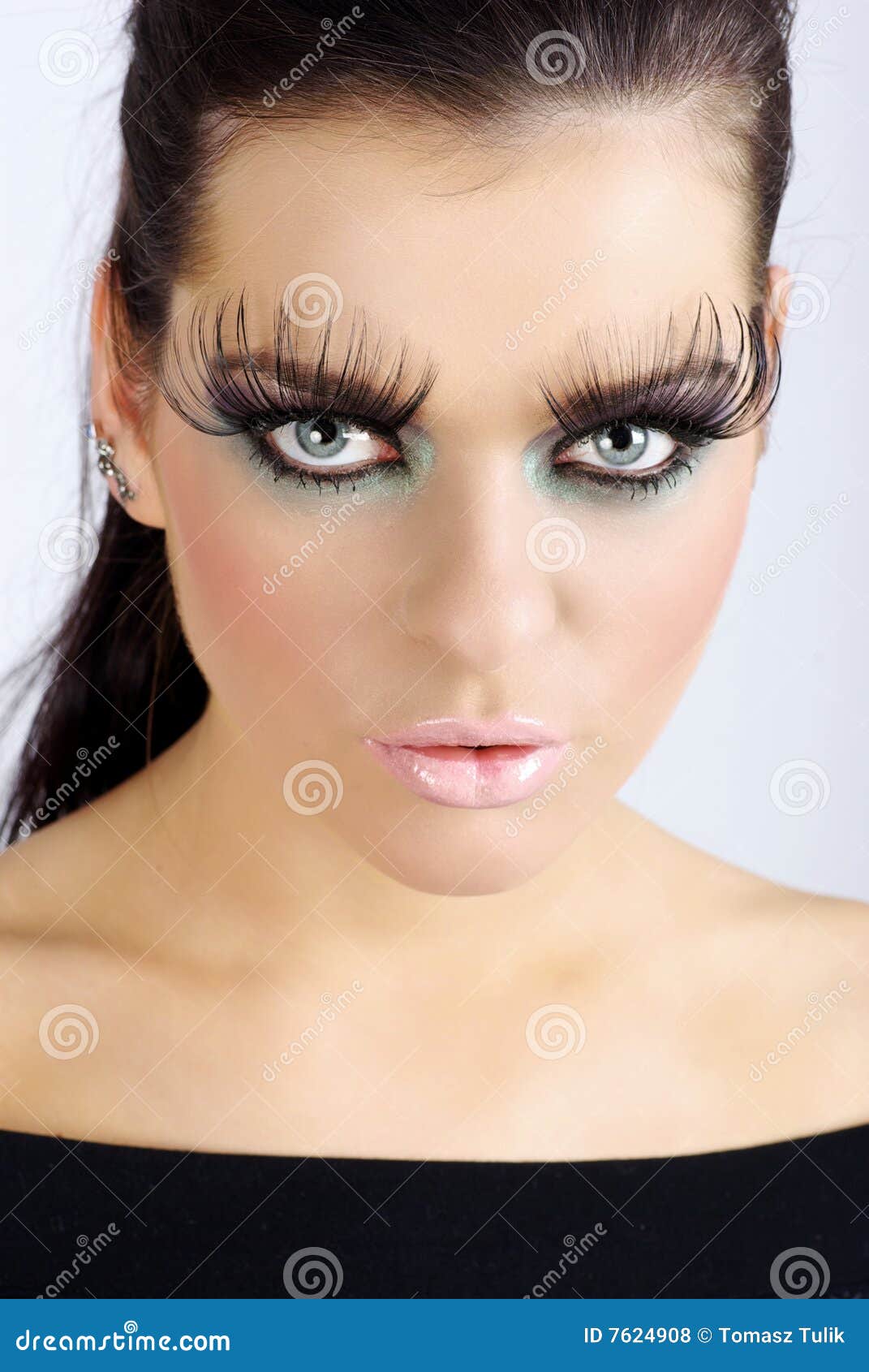 Beautiful Portrait. Creative Makeup Stock Photo - Image of haired ...