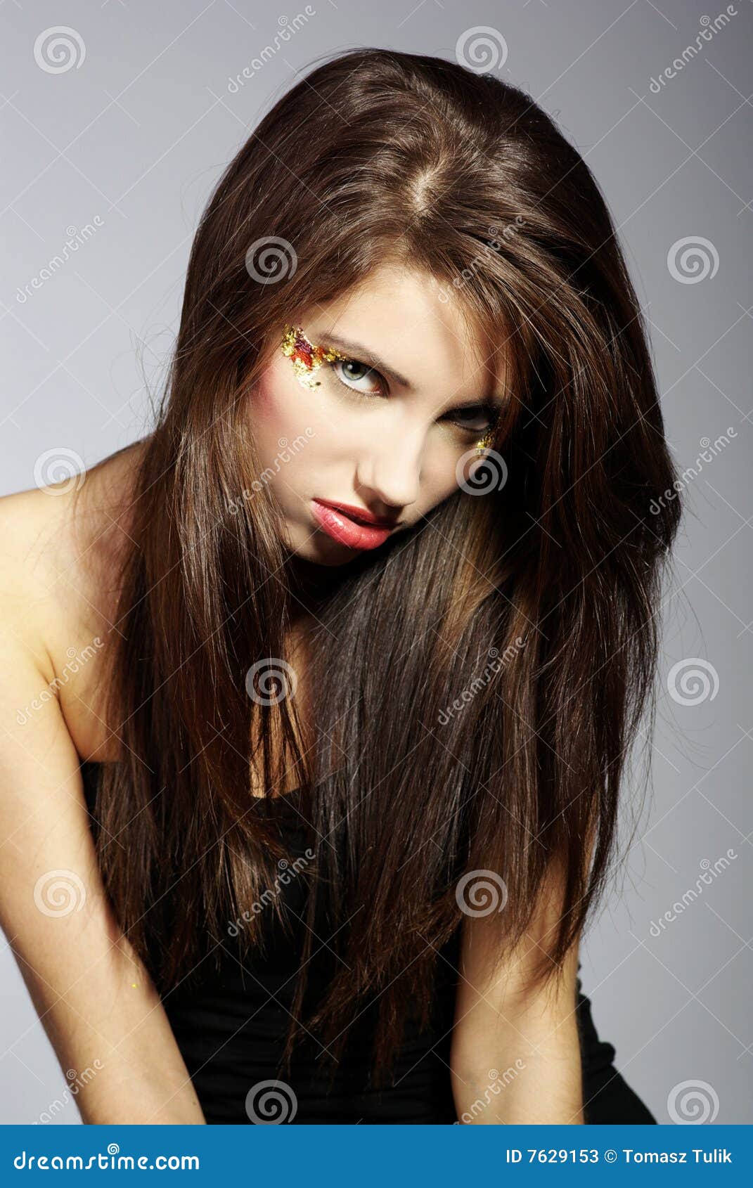 Beautiful Portrait. Creative Makeup Stock Image - Image of redheaded ...