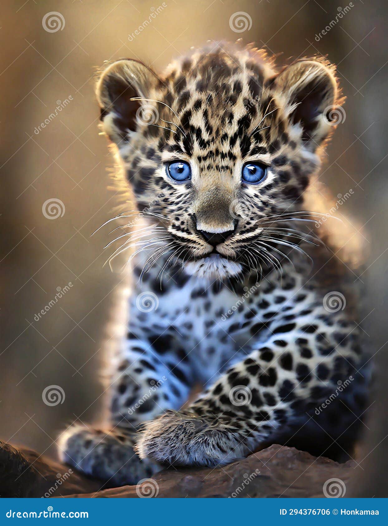 Beautiful Portrait of a Cute Leopard Cub Stock Illustration ...