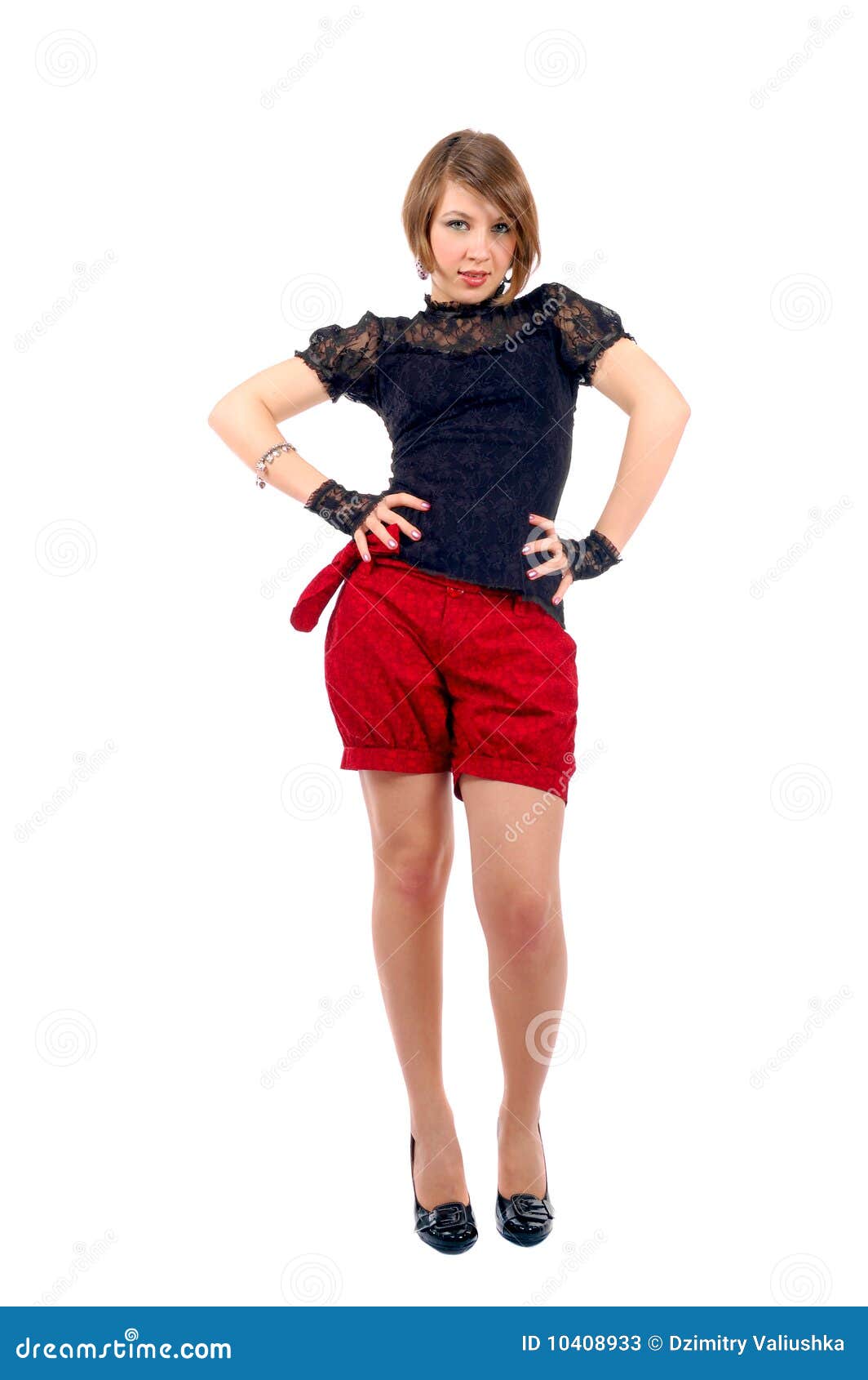 Beautiful Posing Girl with Hands at Back Stock Image - Image of ...