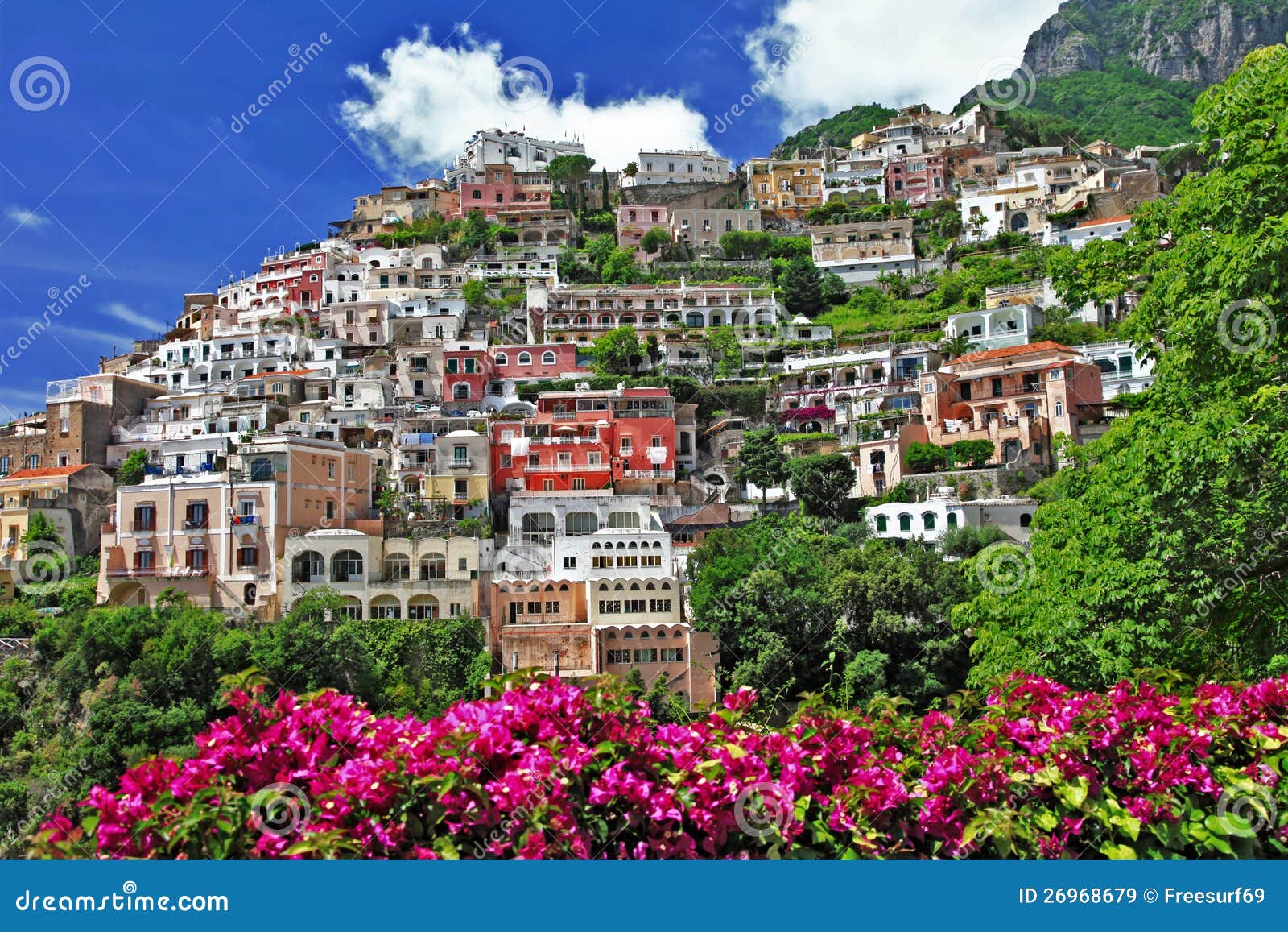 Beautiful Positano stock image. Image of famous, scenery - 26968679