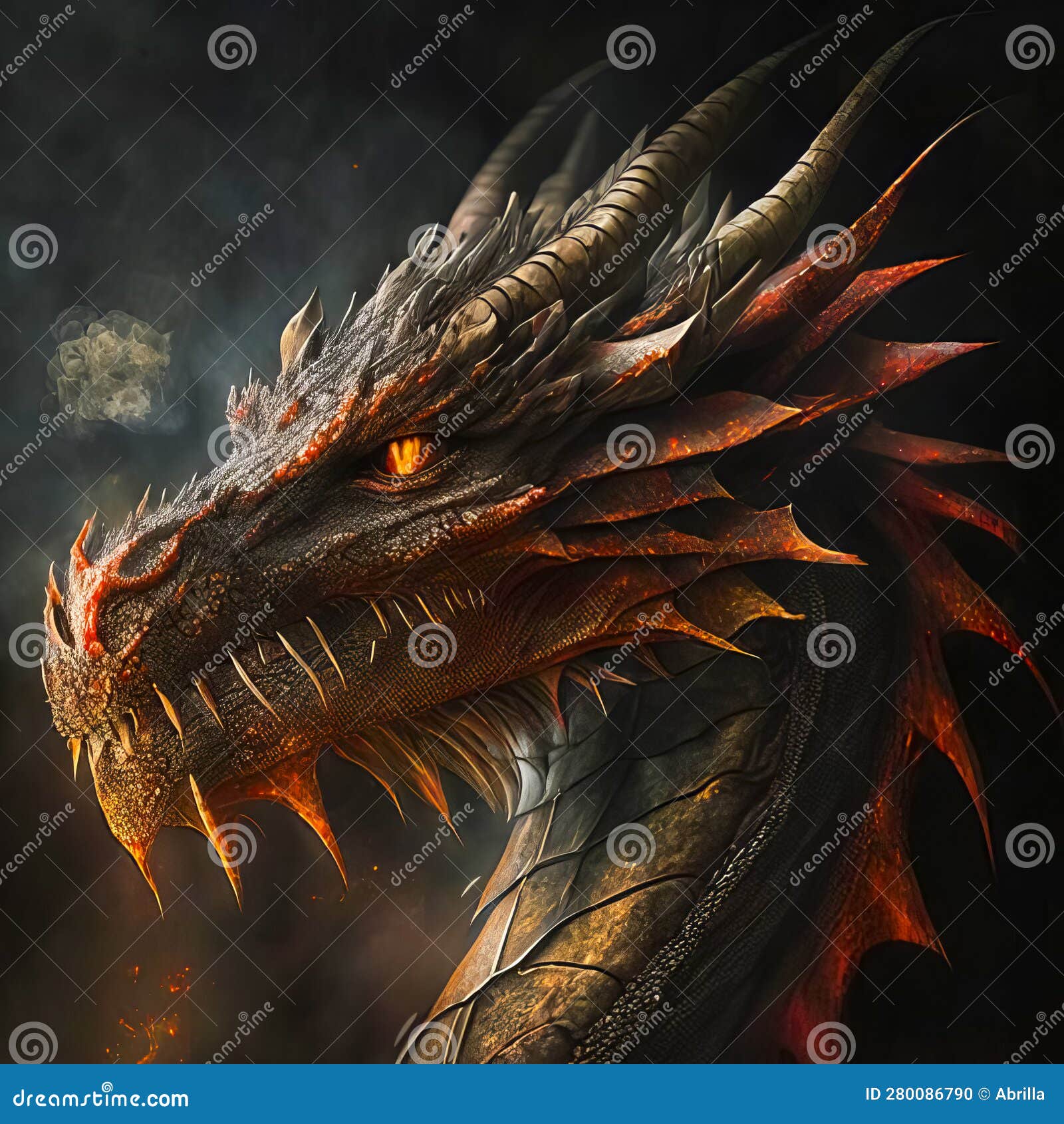 Beautiful and Powerful Fantasy Dragon. Generative AI Stock Illustration ...