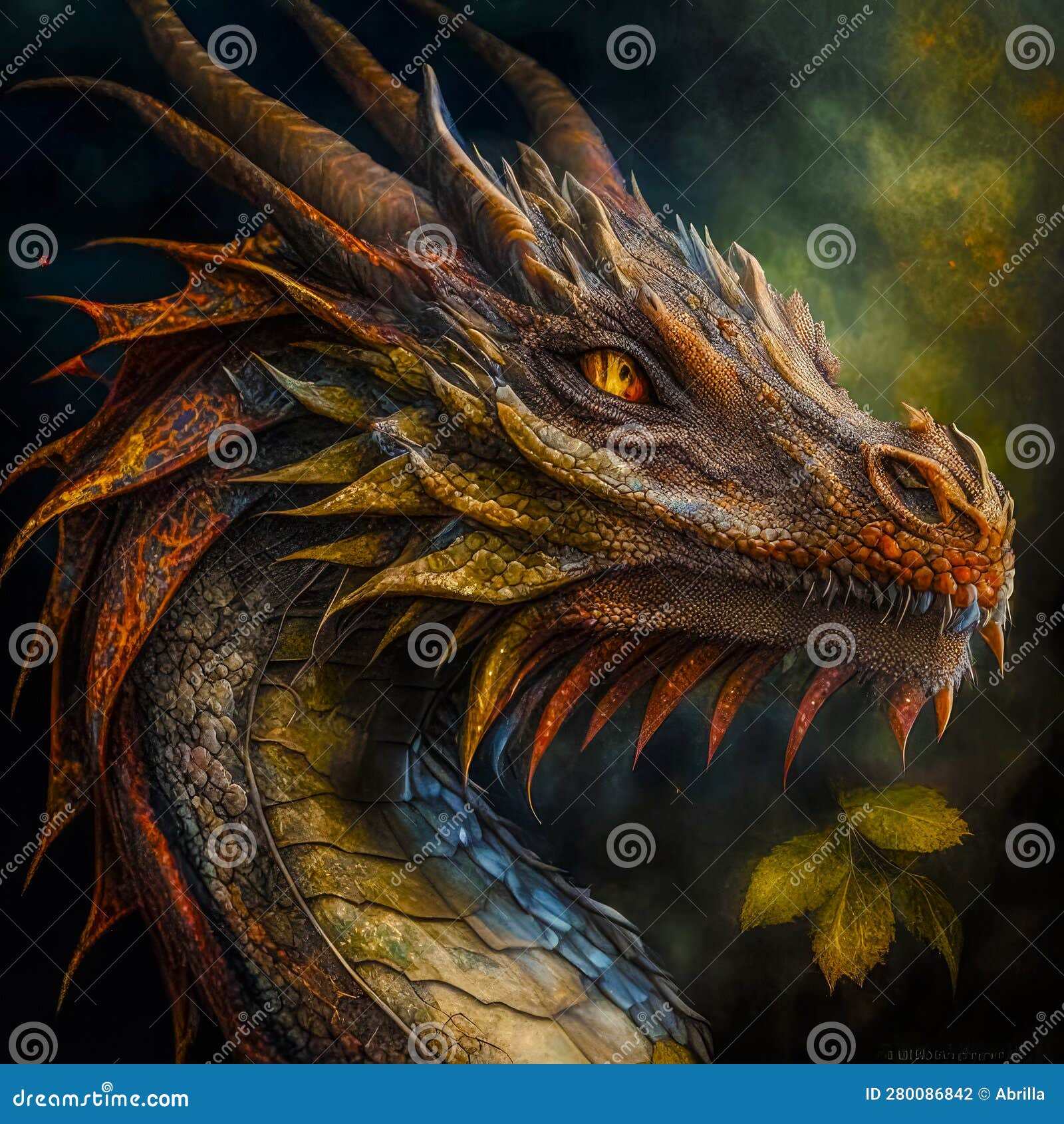 Beautiful and Powerful Fantasy Dragon. Generative AI Stock Illustration ...