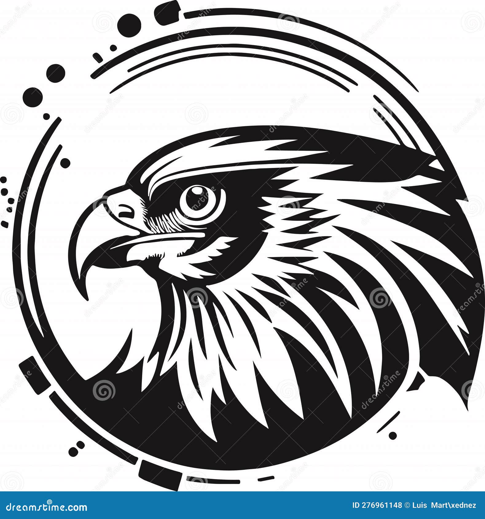 Beautiful and Powerful Hawk Emblem Art Vector Stock Vector ...