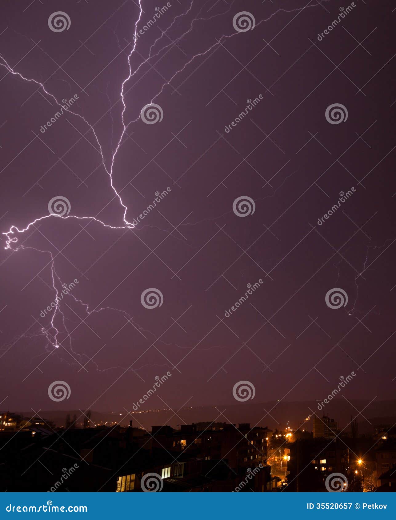 Beautiful Powerful Lightning, Night Photo Stock Image - Image of energy ...