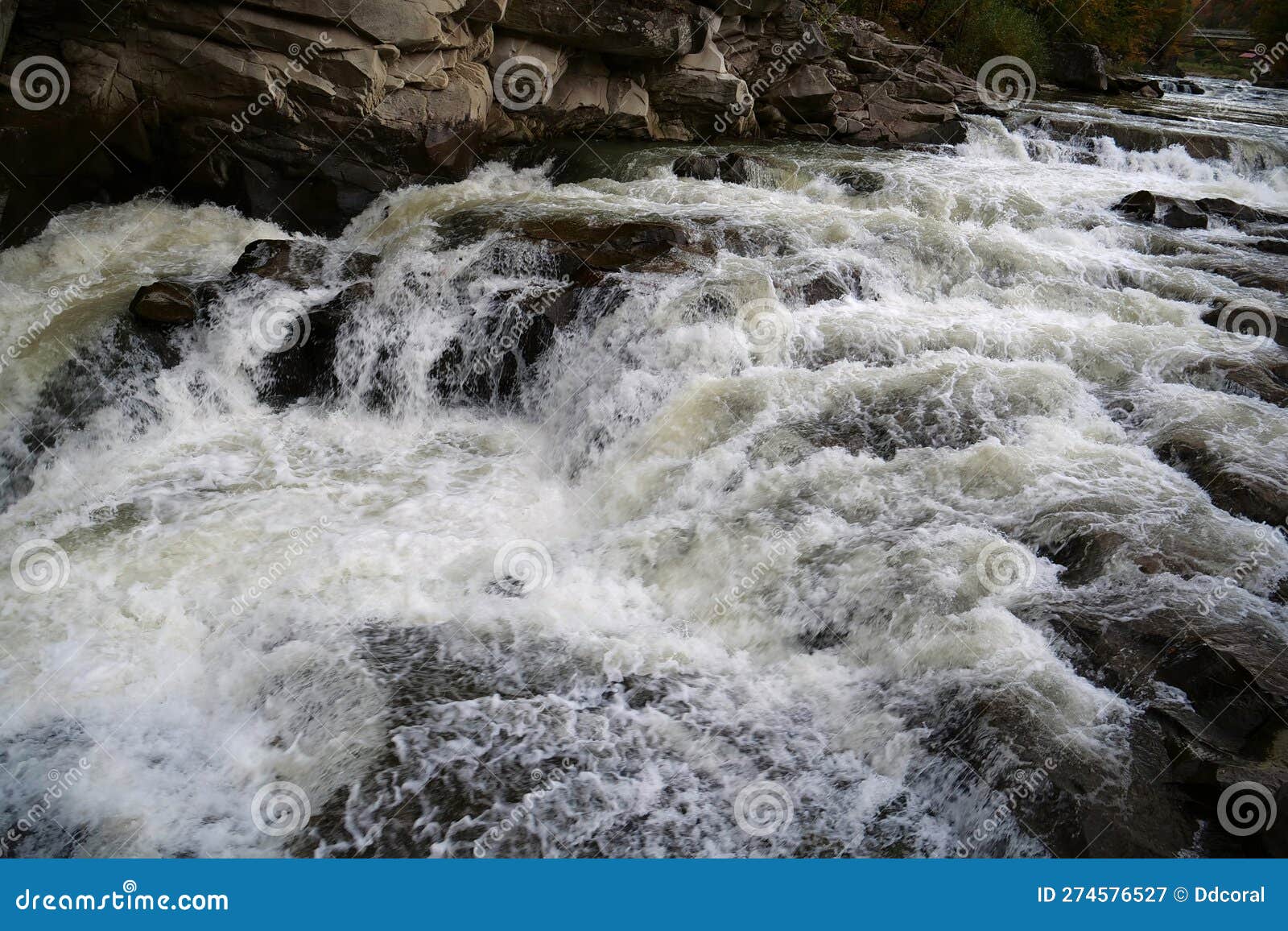 Beautiful Powerful Probiy Waterfall Prut River Yaremche City Ukraine