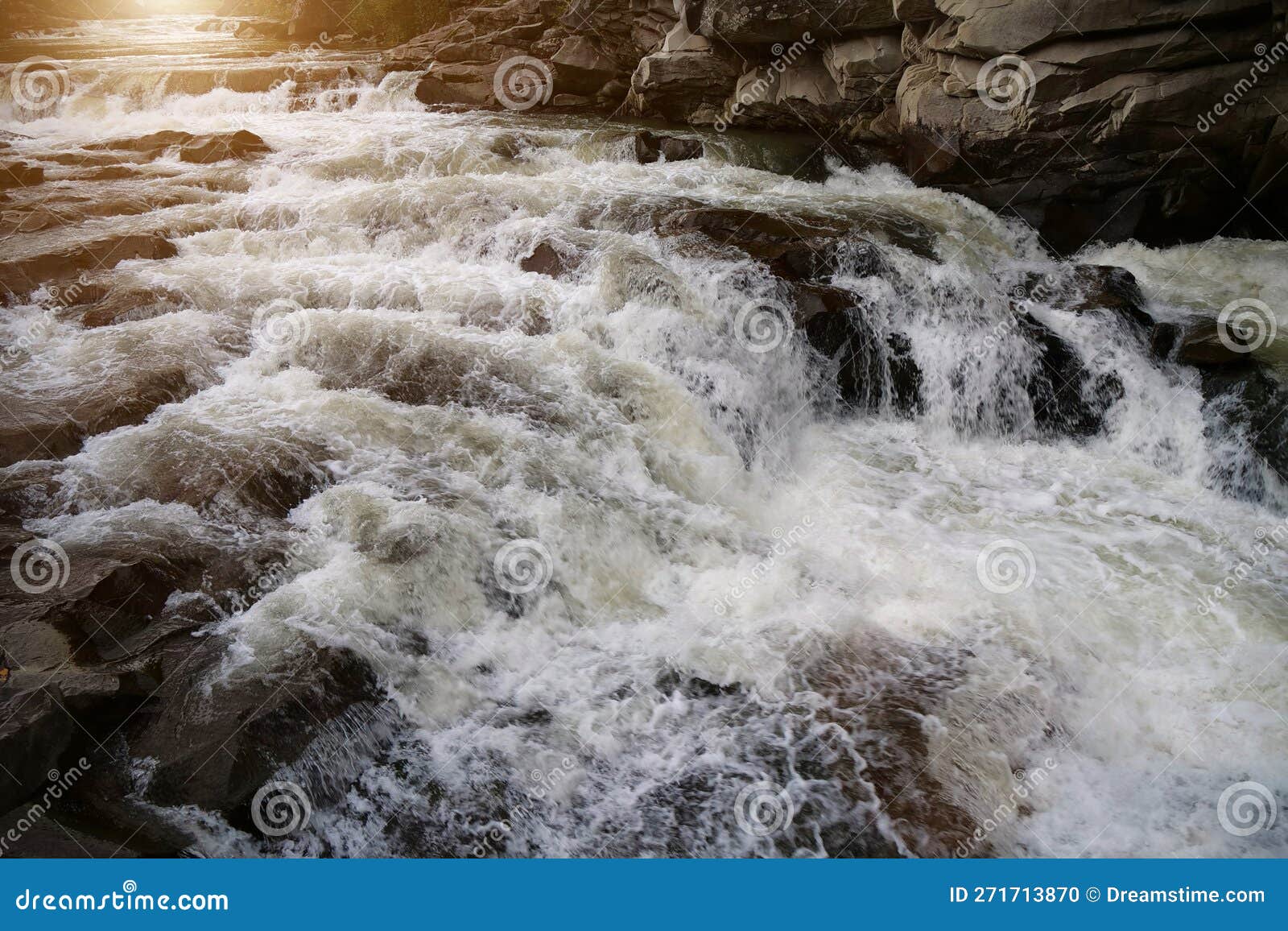 Beautiful Powerful Probiy Waterfall Prut River Yaremche City Ukraine