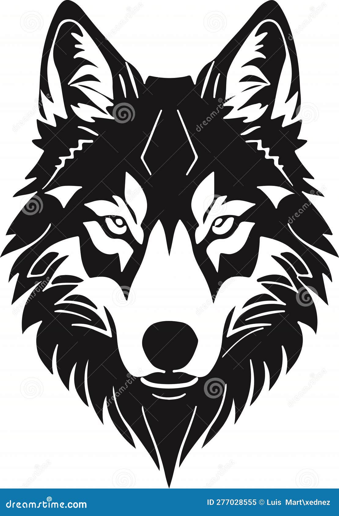 Beautiful and Powerful Wolf Emblem Art Vector Stock Vector ...