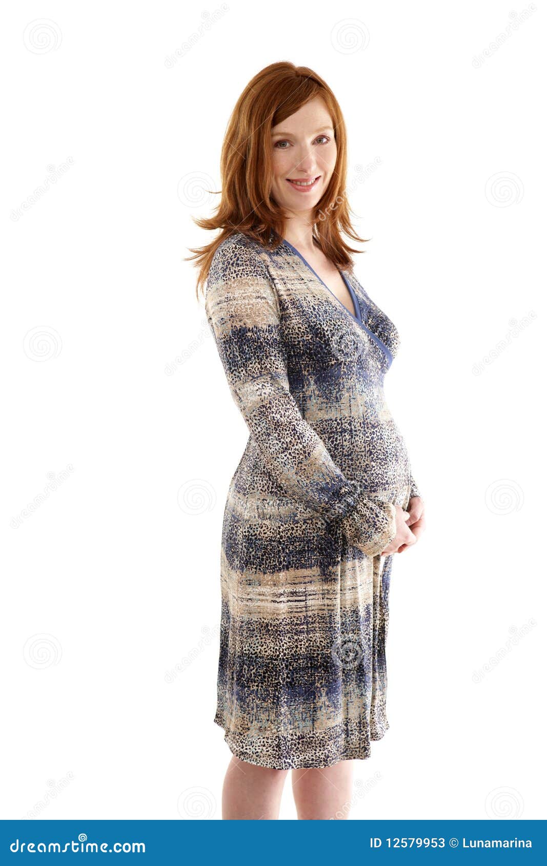 Beautiful Pregnant Redhead Woman Fashion Stock Image Image Of