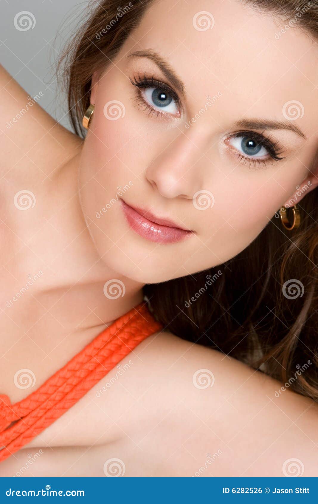 Beautiful Pretty Woman stock photo. Image of blue, closeup - 6282526