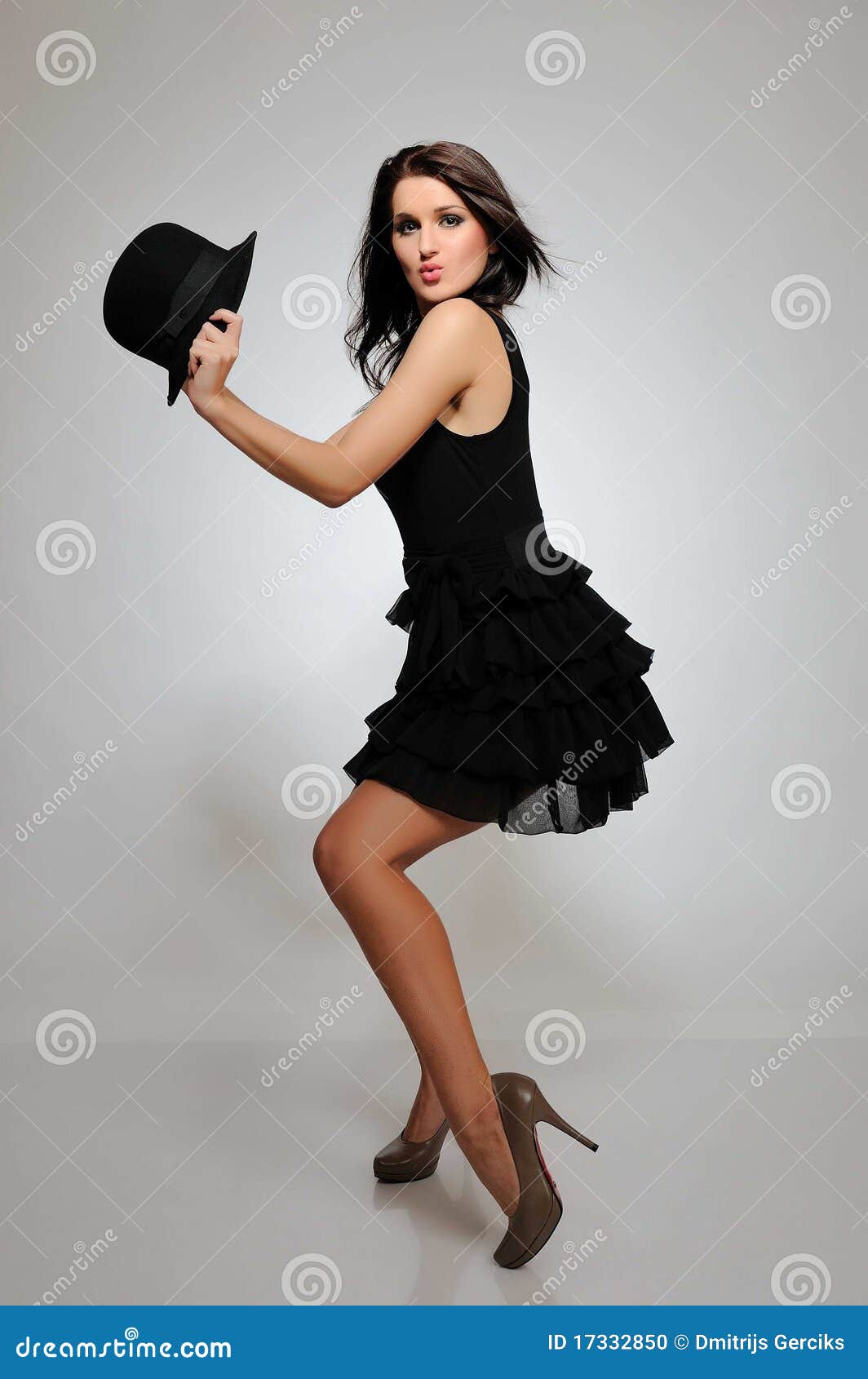 Beautiful Pretty Woman Dancing Stock Photo - Image of figure, dress ...