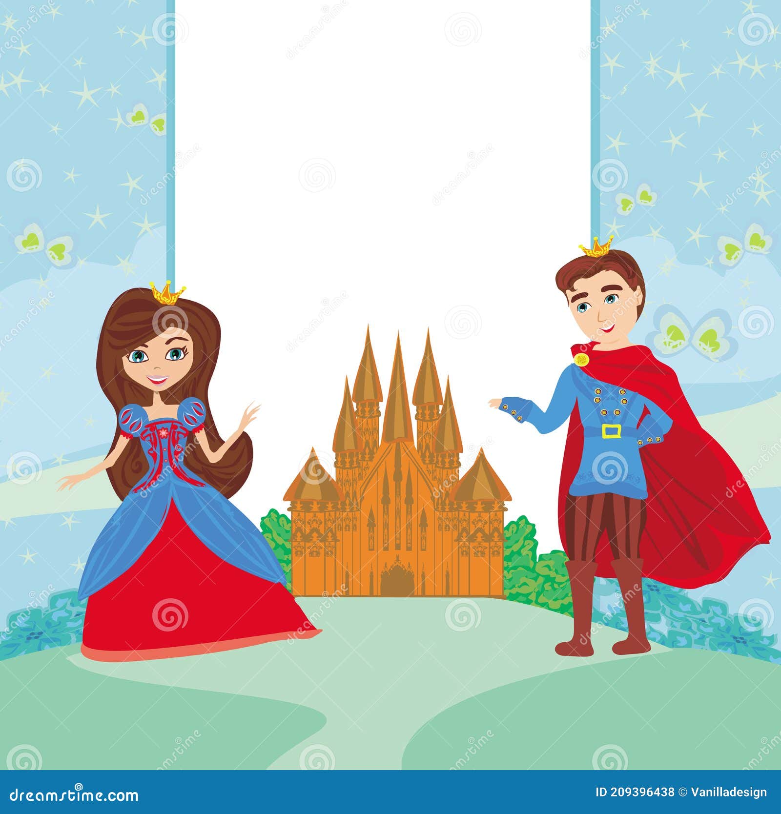 Beautiful Prince And Princess Cartoon Vector | CartoonDealer.com #20541659