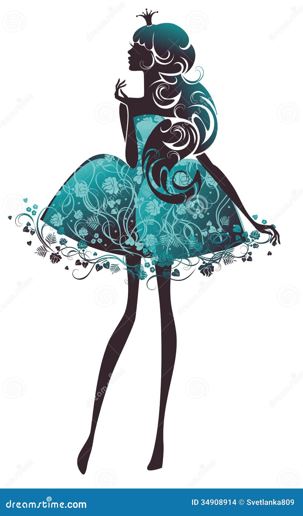 A beautiful princess stock vector. Illustration of style - 34908914
