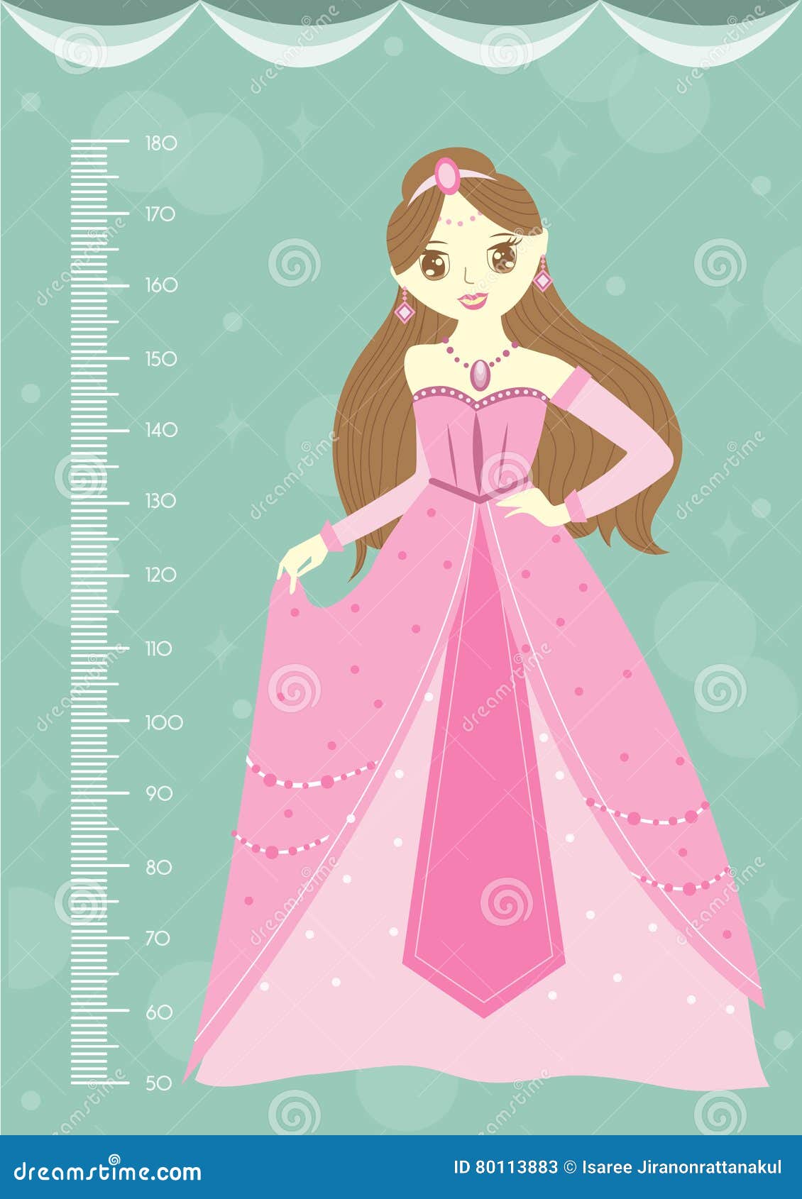 Beautiful Princess with Meter Wall or Height Meter from 50 To 180 ...