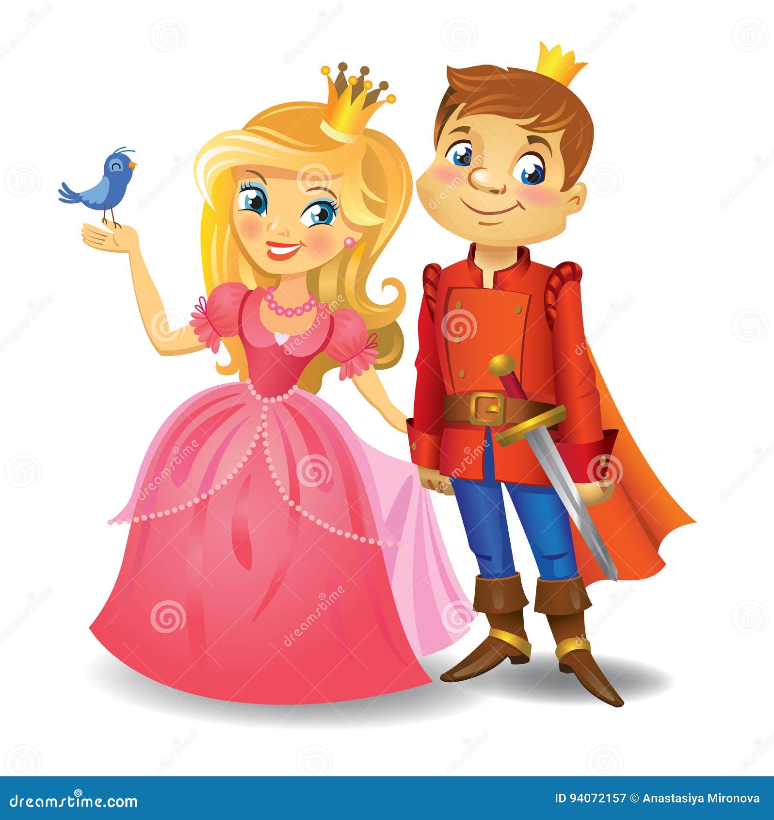 Beautiful Princess and Prince Stock Vector - Illustration of isolated ...