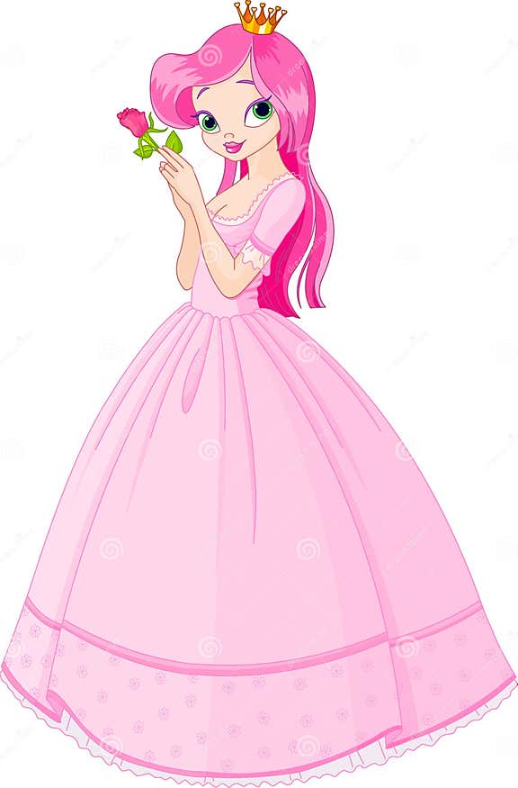 Beautiful Princess with Rose Stock Vector - Illustration of clip, child ...