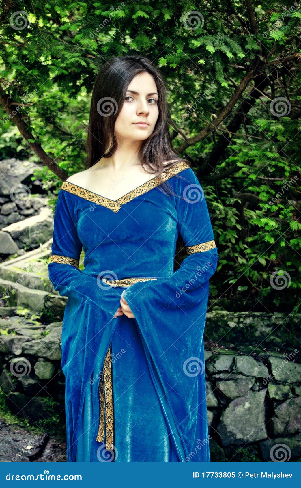 Beautiful Princess Standing Near Trees Stock Image - Image of princess ...