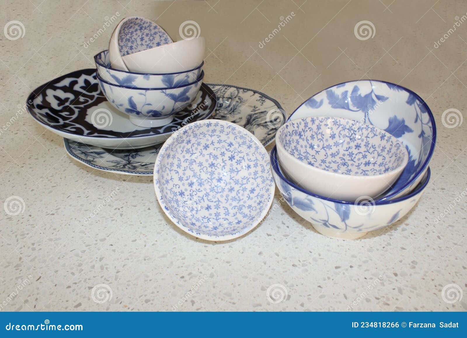 Beautiful Printed Crockery stock photo. Image of dishes - 234818266