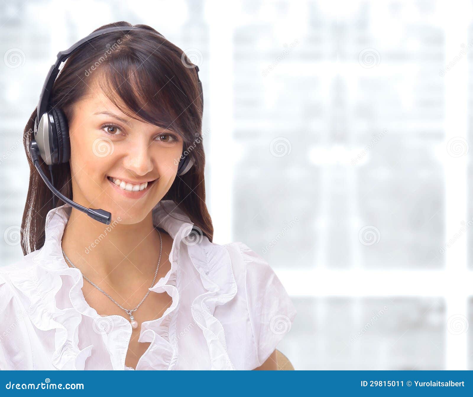 The Beautiful Professional Operator Stock Image - Image of beautiful ...