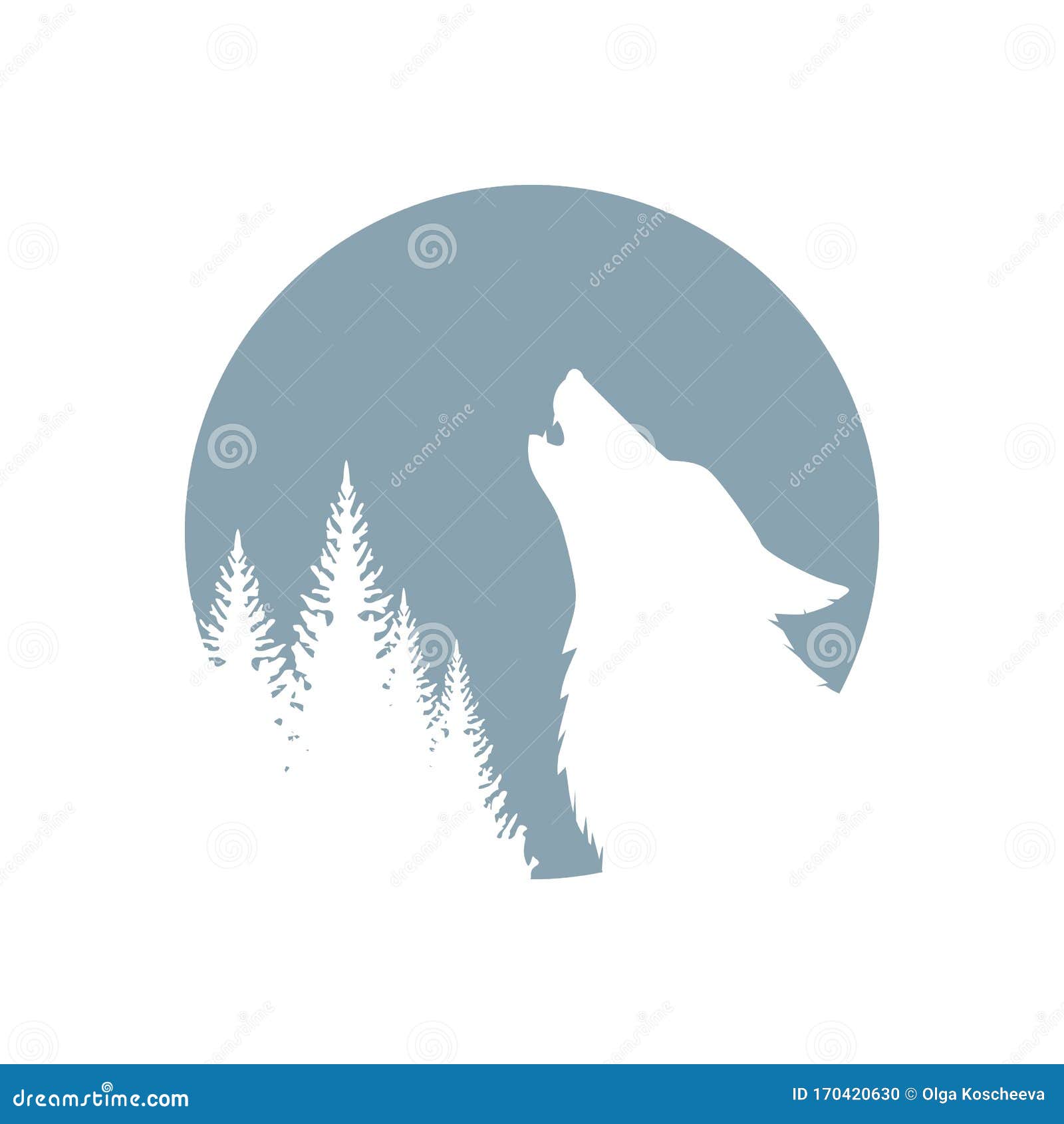 Howling Wolf Head Logo