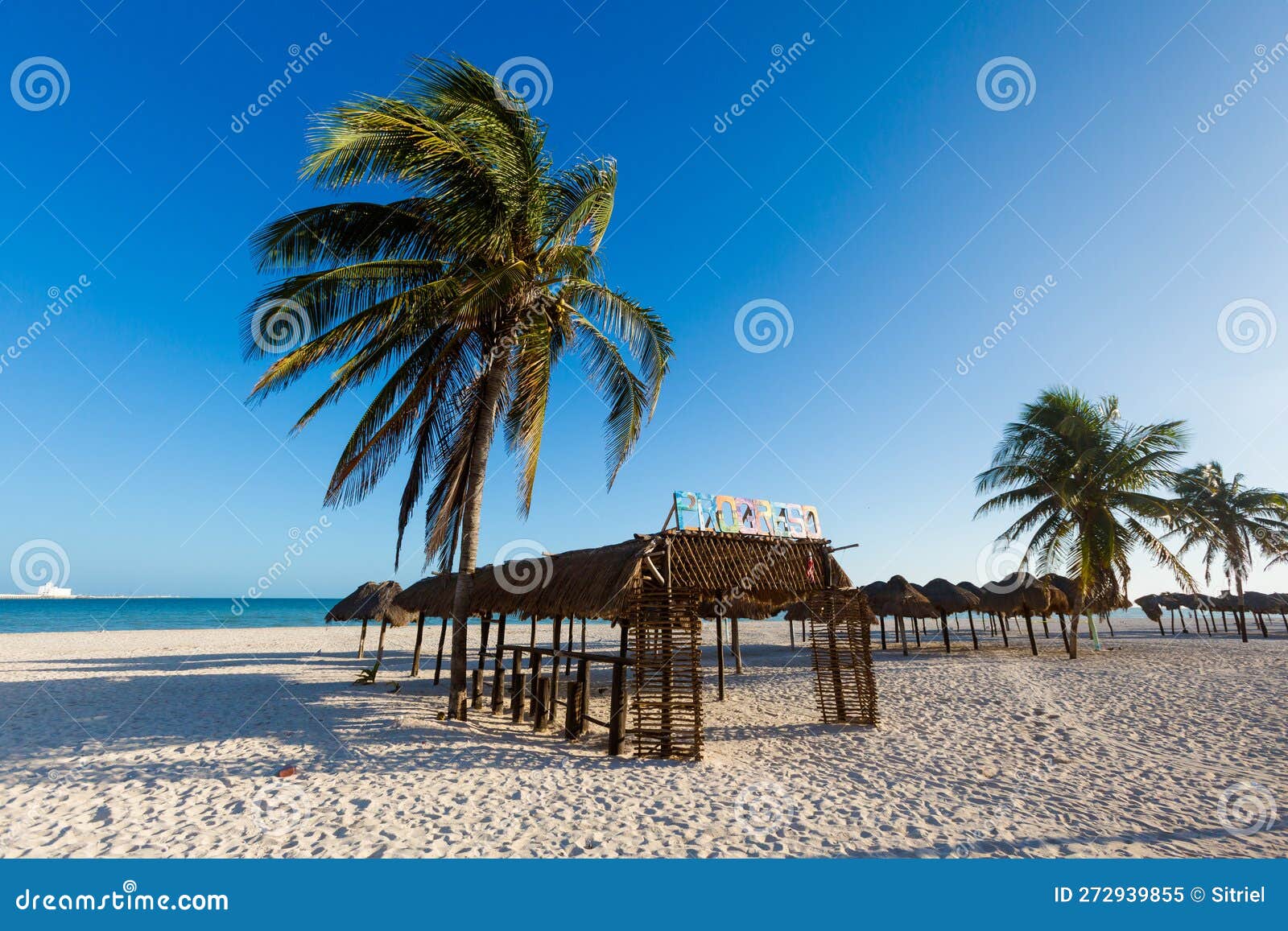 Beautiful Progreso Beach in Mexico Stock Image - Image of seascape ...