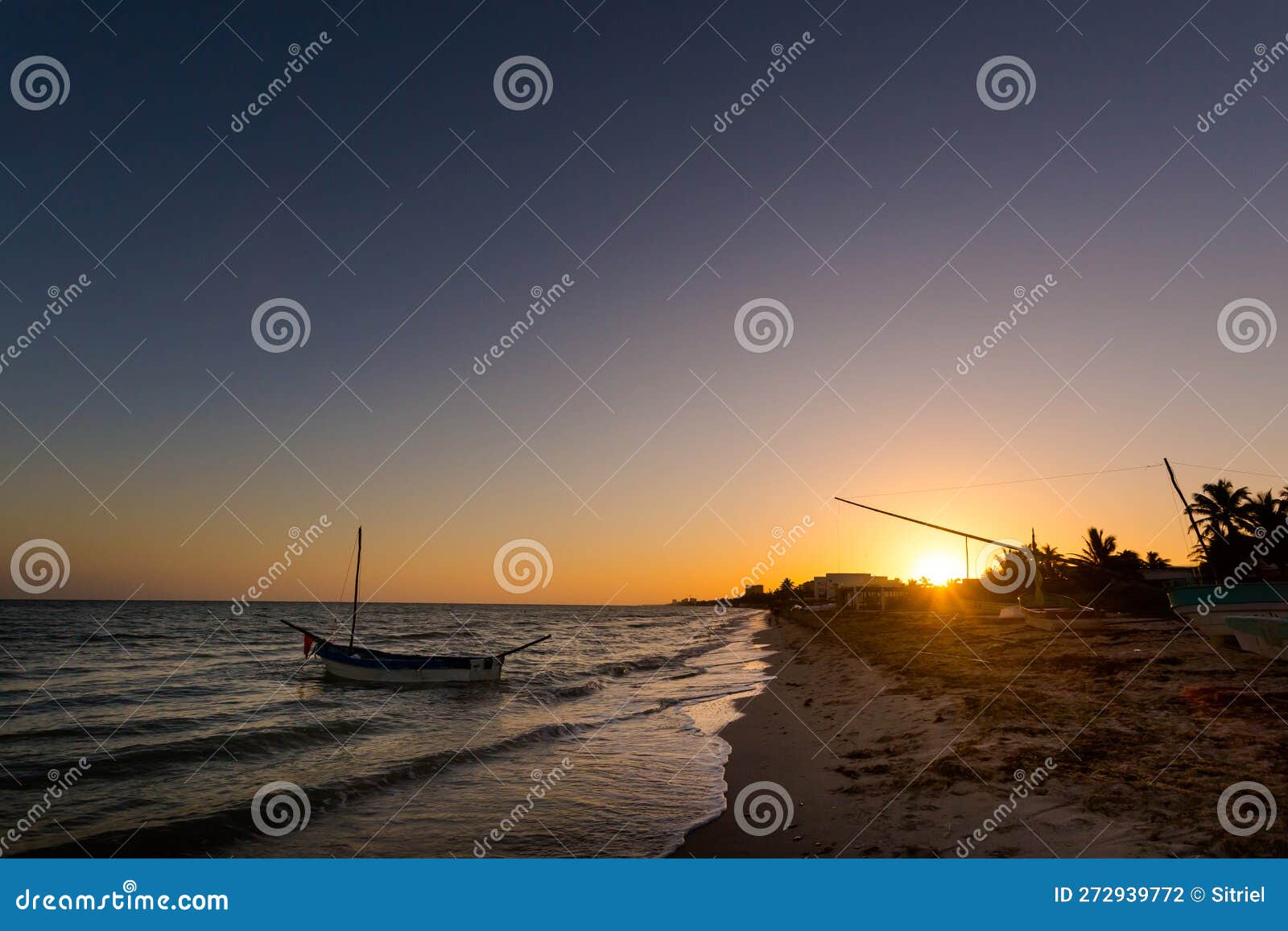 Beautiful Progreso Beach in Mexico Stock Photo - Image of seascape ...