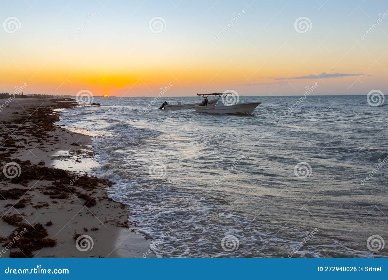 Beautiful Progreso Beach in Mexico Stock Photo - Image of mexican ...