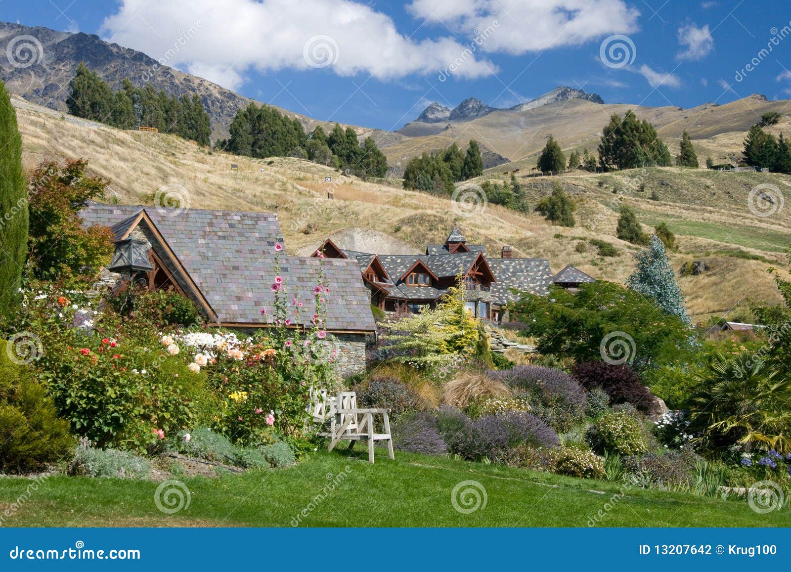 Beautiful Property on a Hills Stock Photo - Image of development, blue ...