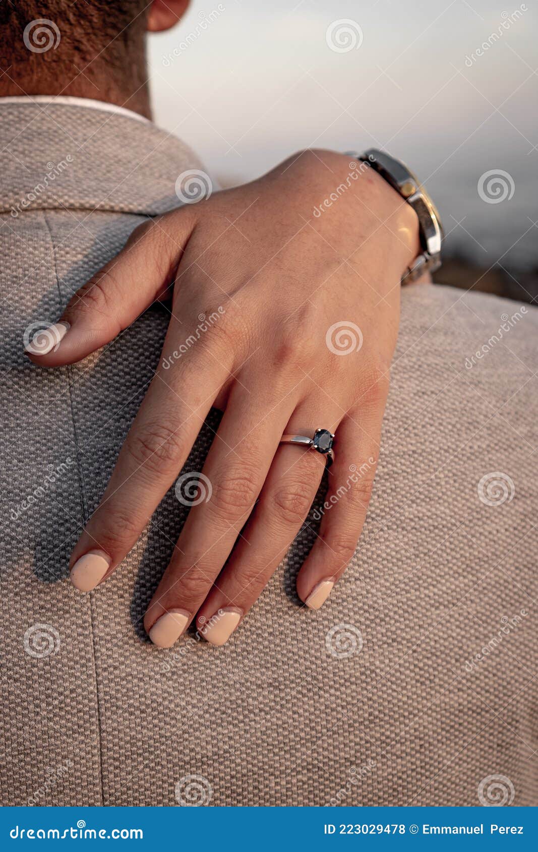 Beautiful Proposal Ring on One Hand Stock Photo - Image of beauty, food ...