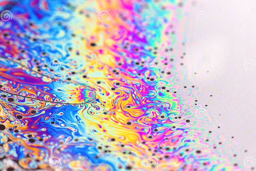 Beautiful Psychedelic Abstraction Formed by Light on the Surface of a ...