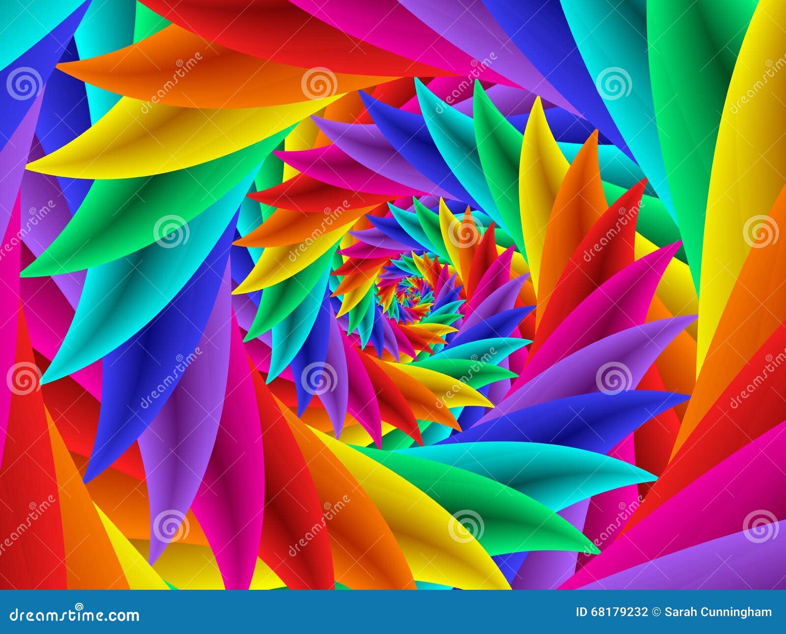 Beautiful Psychedelic Rainbow Spiral Background Stock Illustration ...